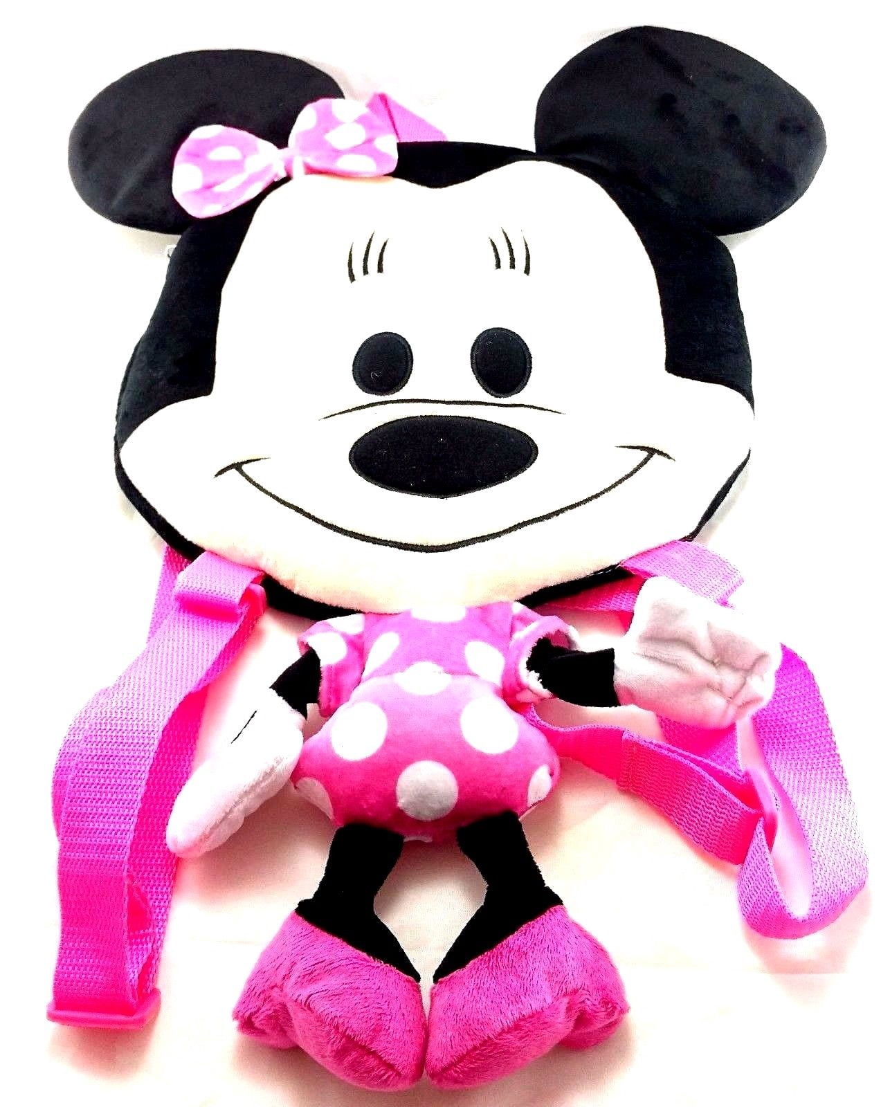 Disney Minnie Mouse Flat Plush Doll Backpack 20in Pink Minnie Costume ...