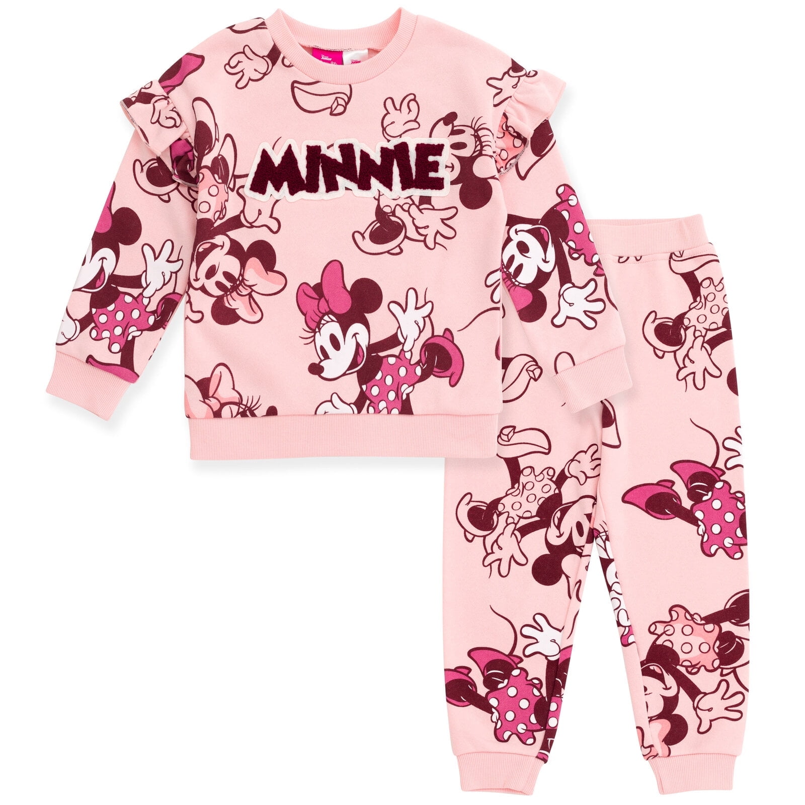 Disney Minnie Mouse Fleece Drop Shoulder Sweatshirt and Jogger Pants ...