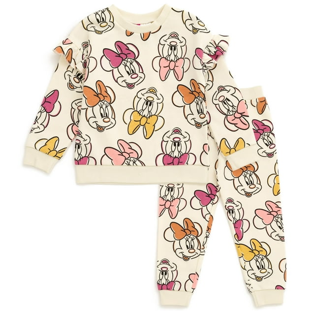 Disney Minnie Mouse Fleece Drop Shoulder Sweatshirt and Jogger Pants ...