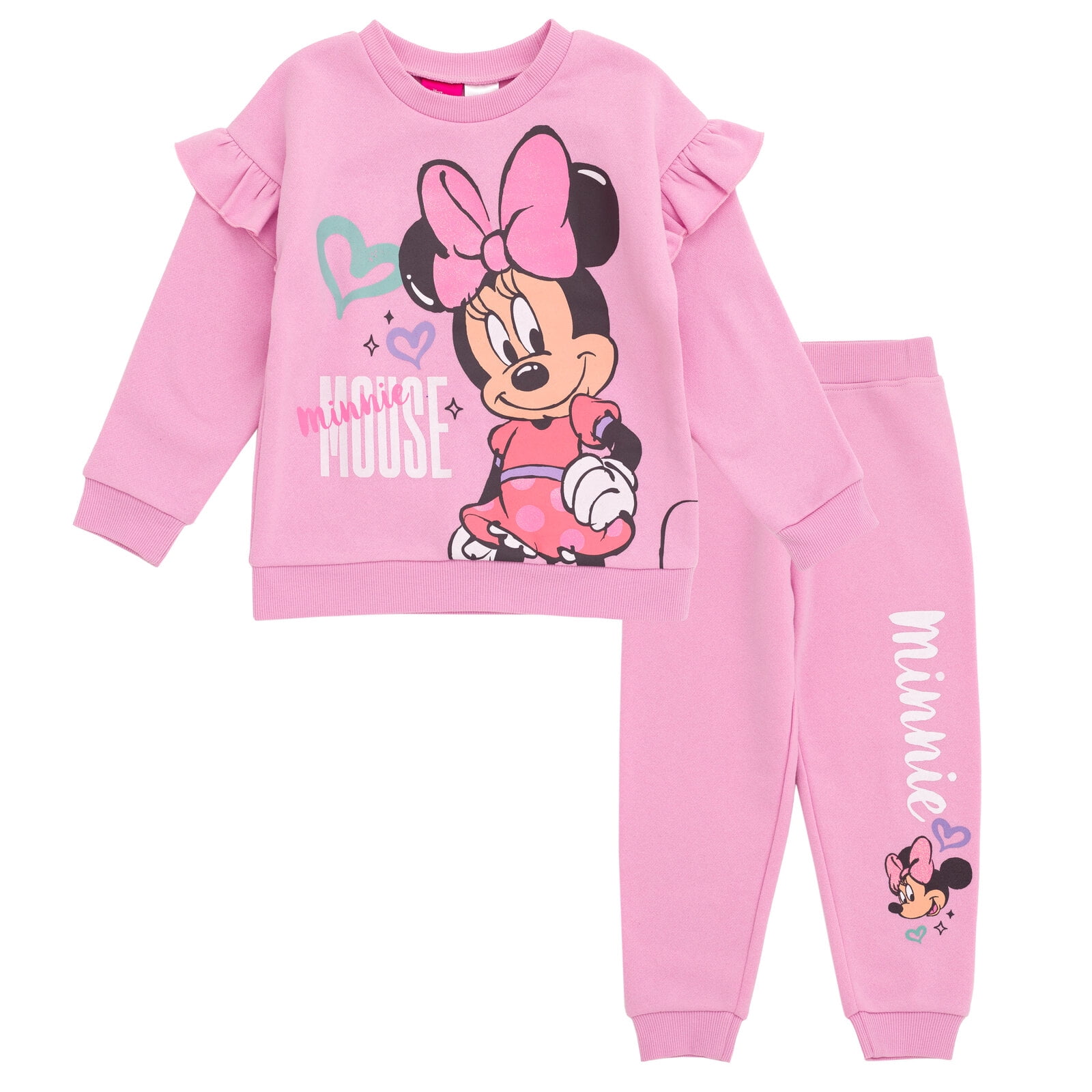 Disney Minnie Mouse Fleece Drop Shoulder Sweatshirt and Jogger Pants ...