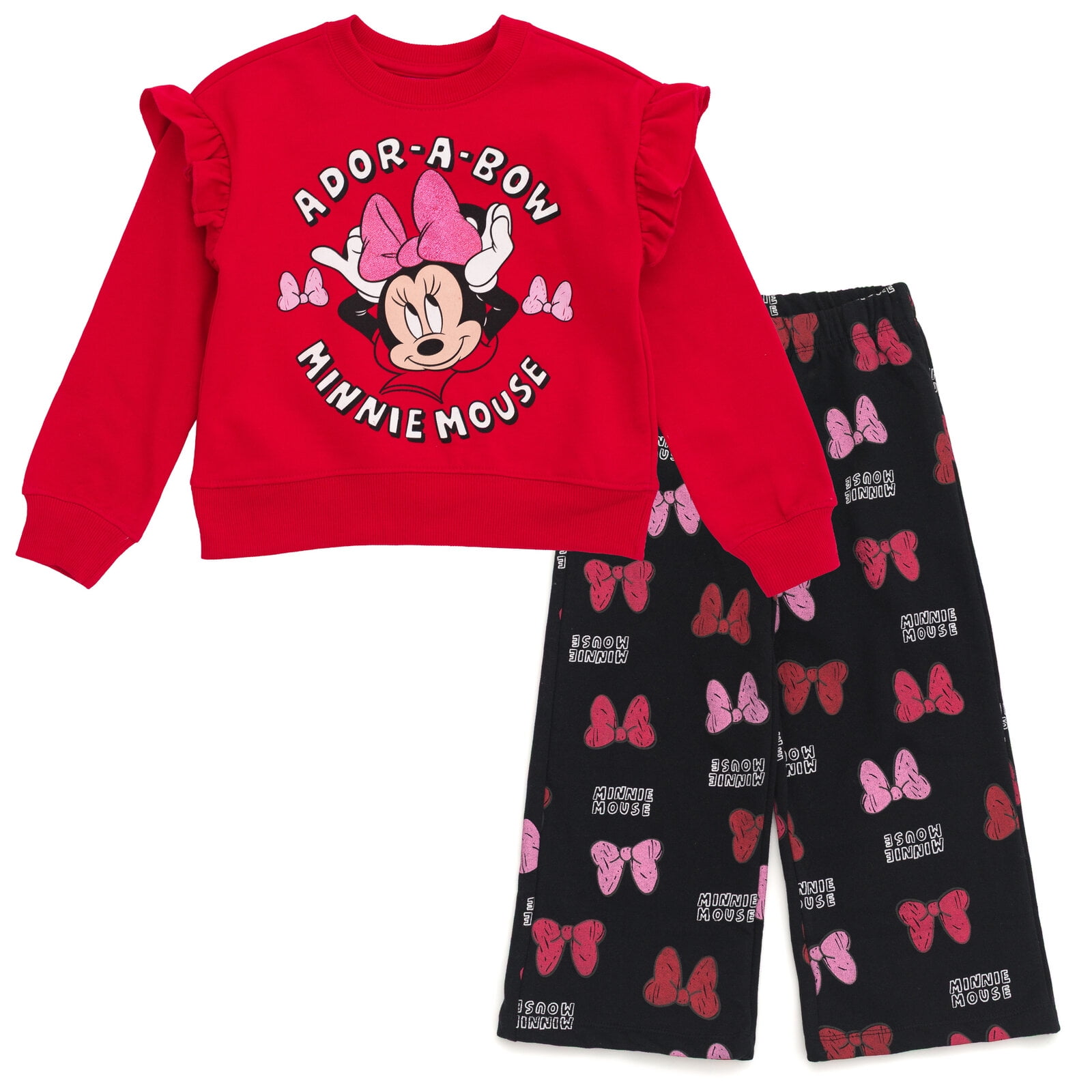 Disney Minnie Mouse Fleece Pullover Sweatshirt and Pants Outfit Set ...