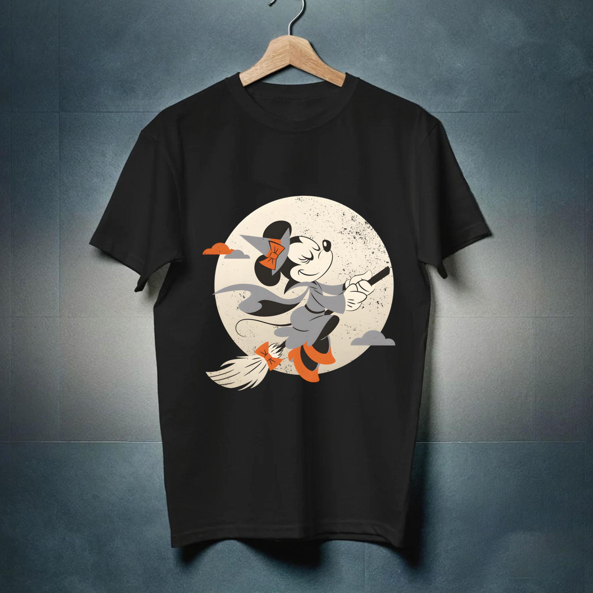 Disney Minnie Mouse Flying Witch Costume Halloween Shirt New - Walmart.com
