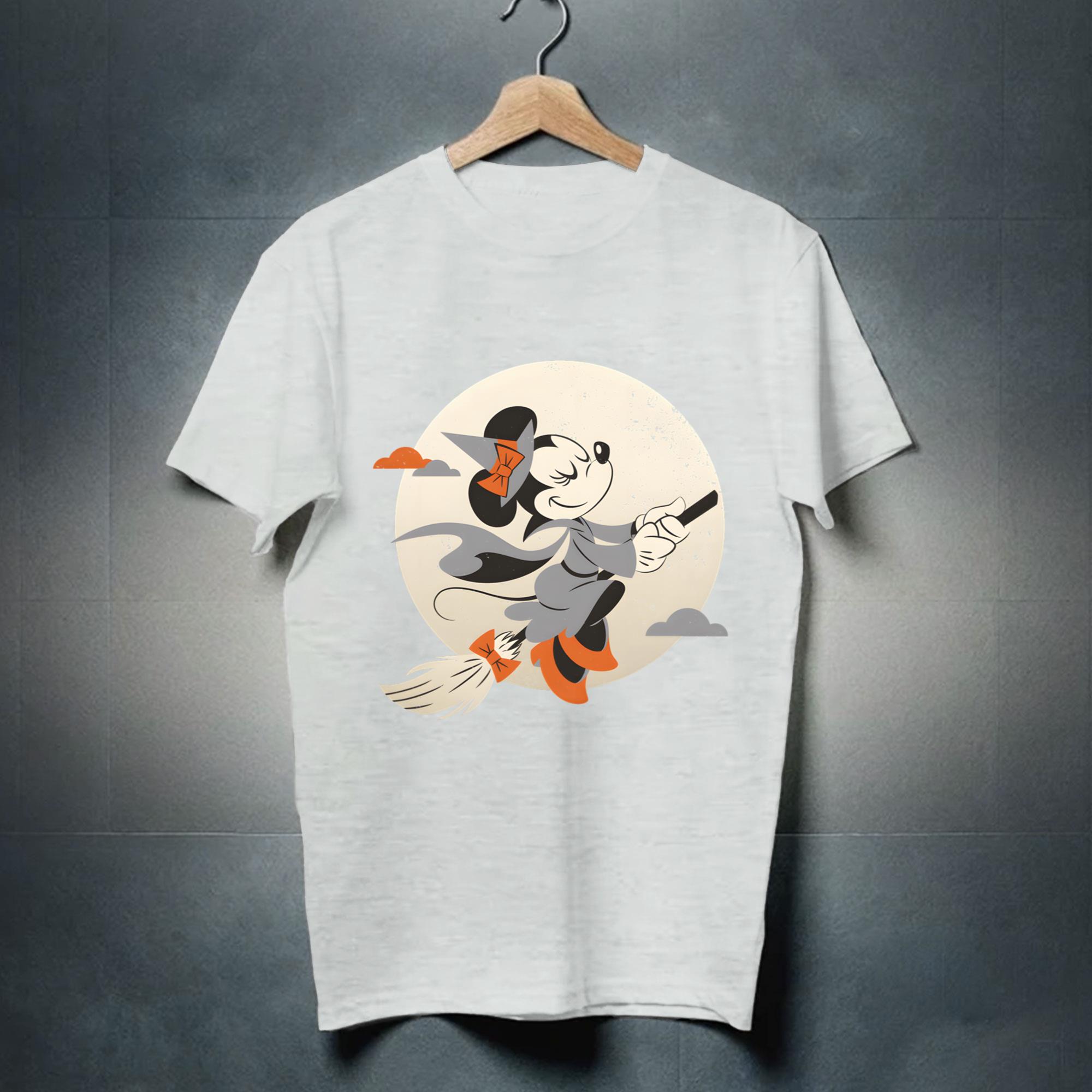 Disney Minnie Mouse Flying Witch Costume Halloween Shirt New - Walmart.com