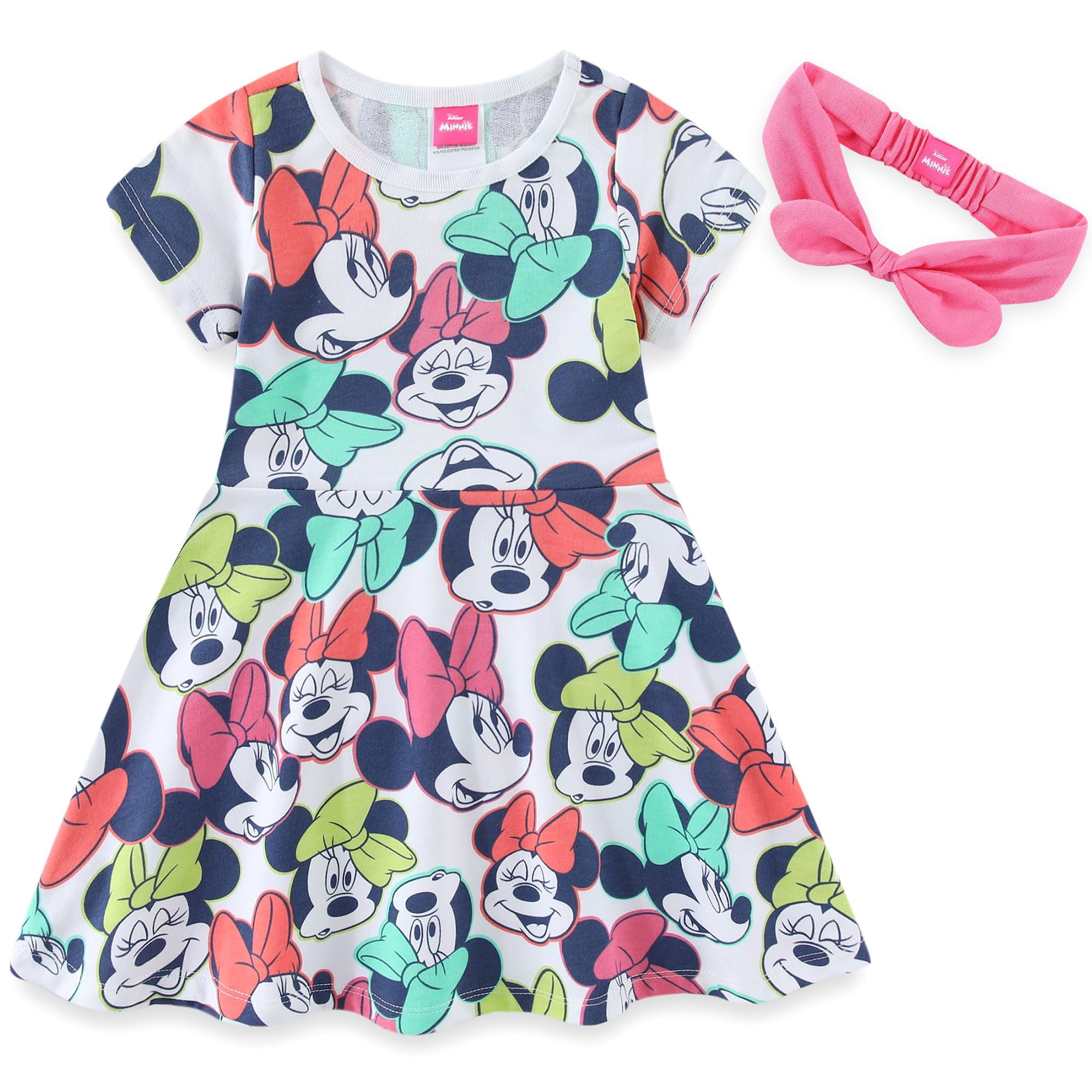 Disney Minnie Mouse French Terry Skater Dress with Headband (Girls), 2 ...