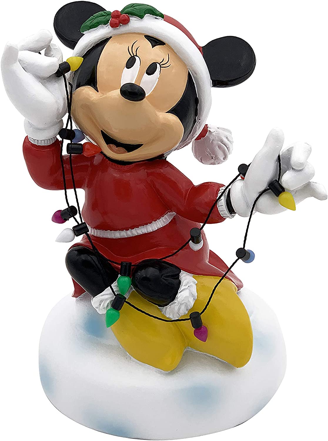 Disney Minnie Mouse Garden Statue Wrapped in Faux Christmas String ...