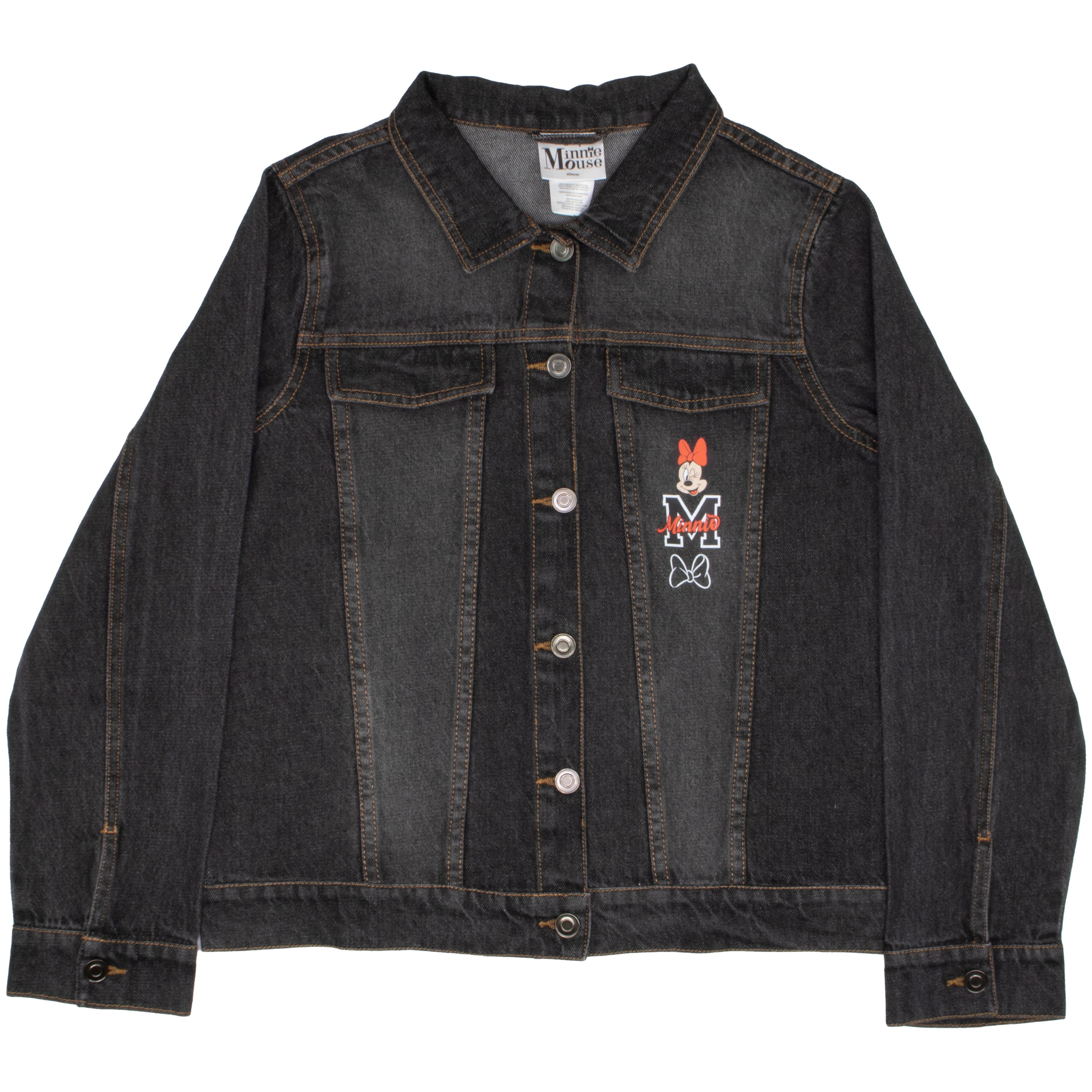Disney Minnie Mouse Girl's Button Up Jean Jacket - Fashion Denim Jacket ...