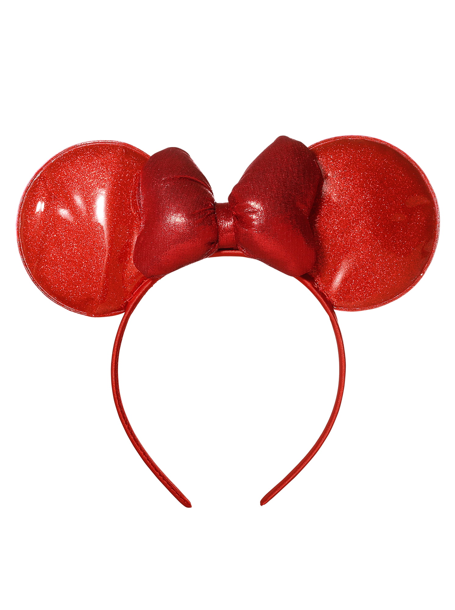 Disney- Minnie Mouse Girl's/ Tween Red Glitter Bow Ears Headband ...