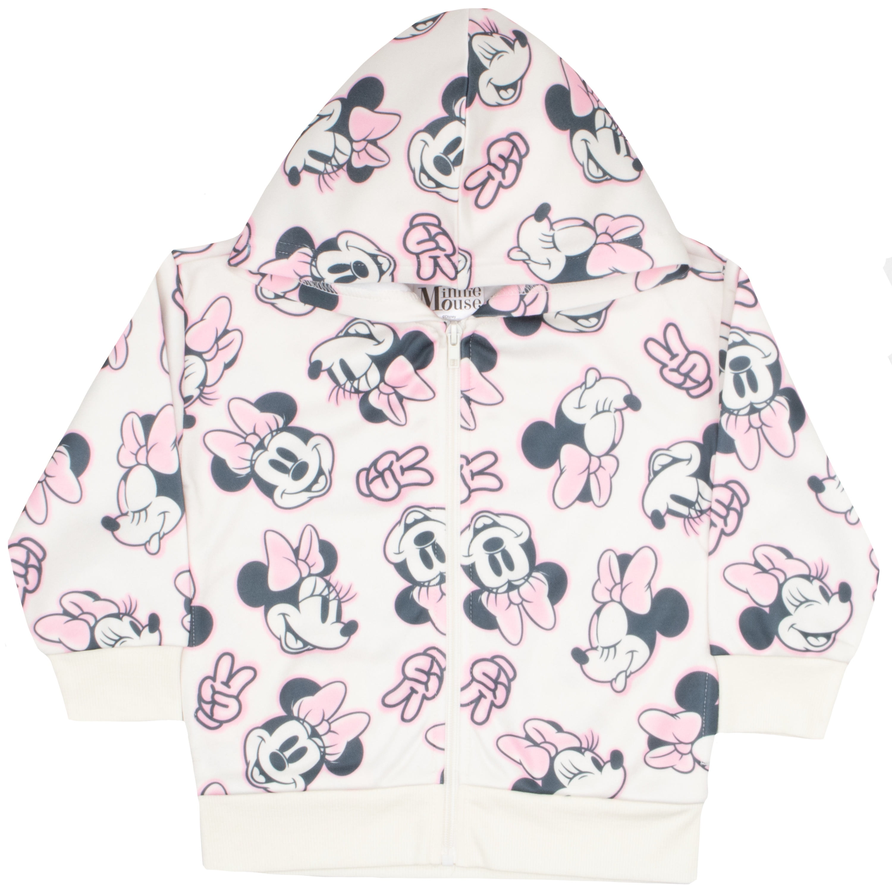 Disney Minnie Mouse Girl's Zip-Up Hoodie, Long Sleeve Hooded Sweatshirt ...