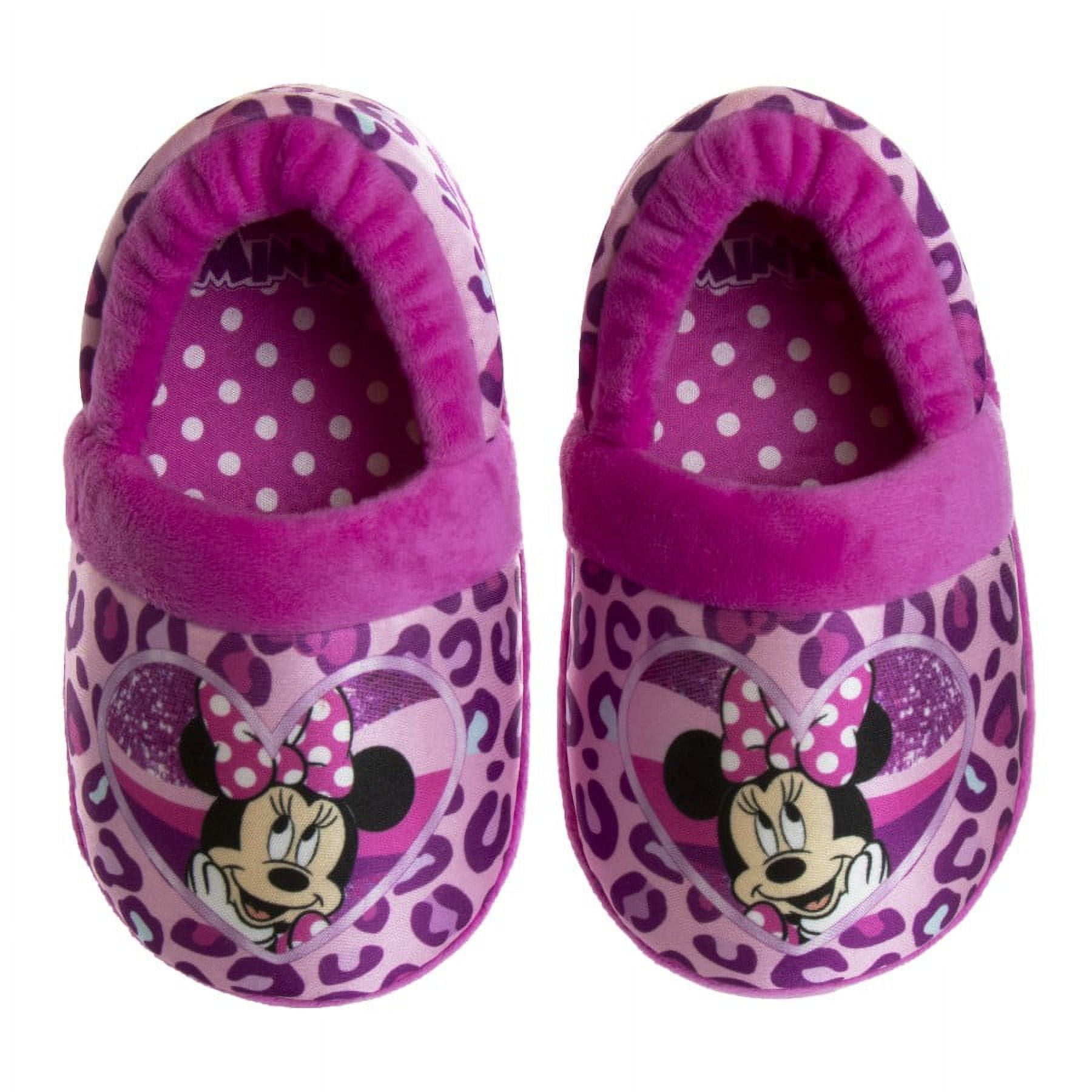 Disney Minnie Mouse Girls Dual Sizes Nylex Fabric Slippers - Walmart.com