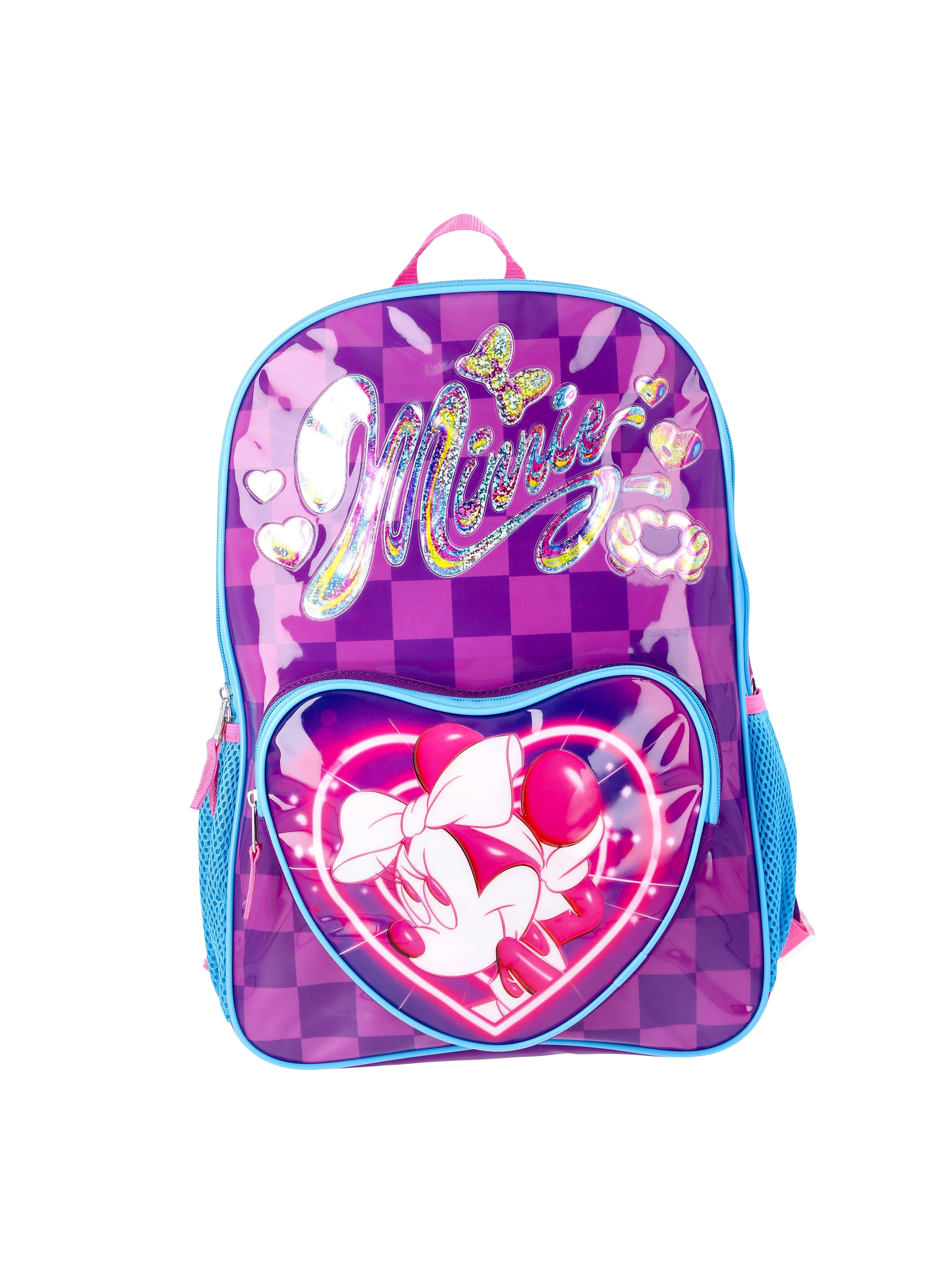 Disney Minnie Mouse Girls' 17" Heart Light Up Backpack, Purple ...