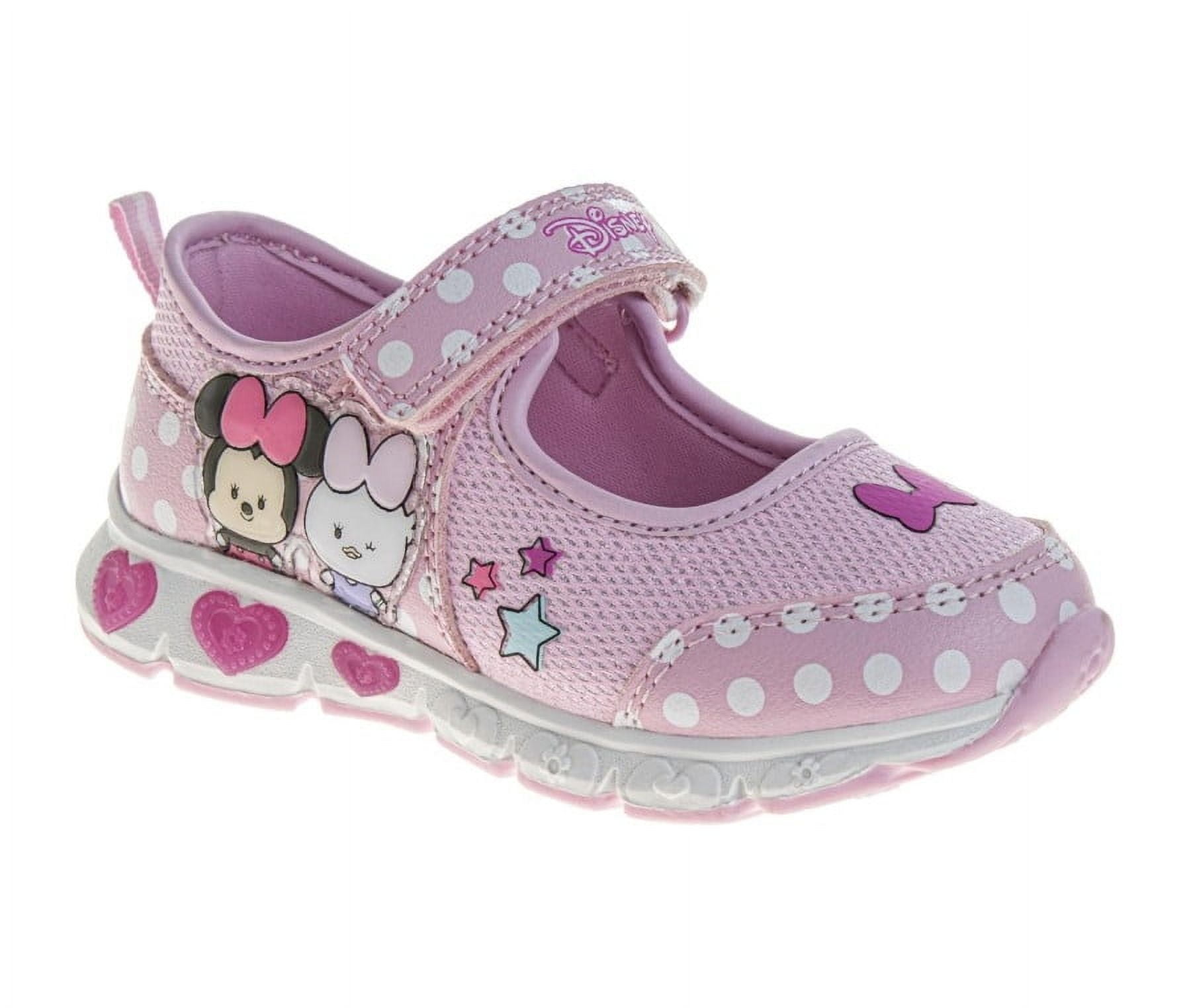 Disney Minnie Mouse Girls Mary Jane Styled Light Up Sneakers, Pink ...