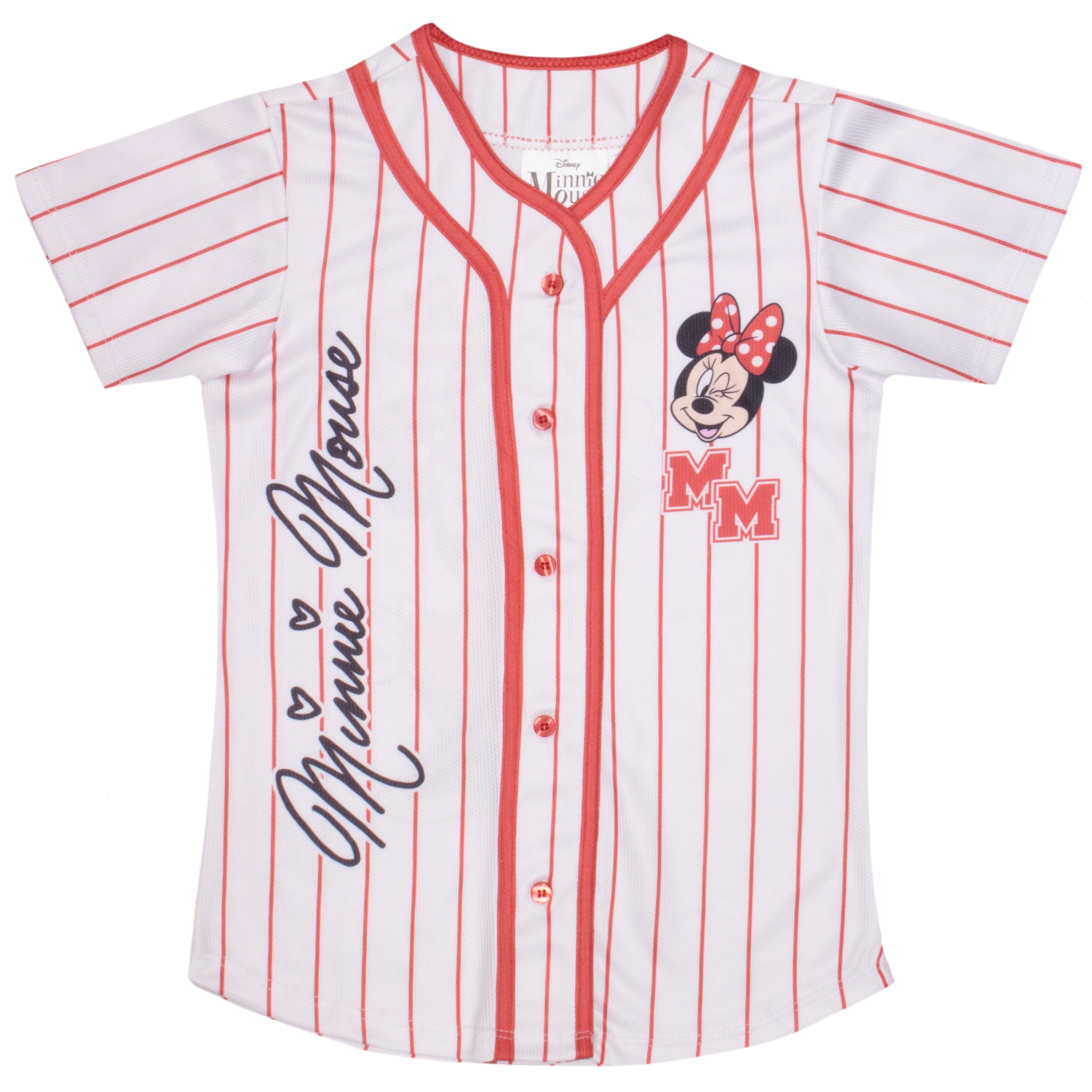 Disney Minnie Mouse Girls Mesh Baseball Jersey - Minnie Graphic Print ...