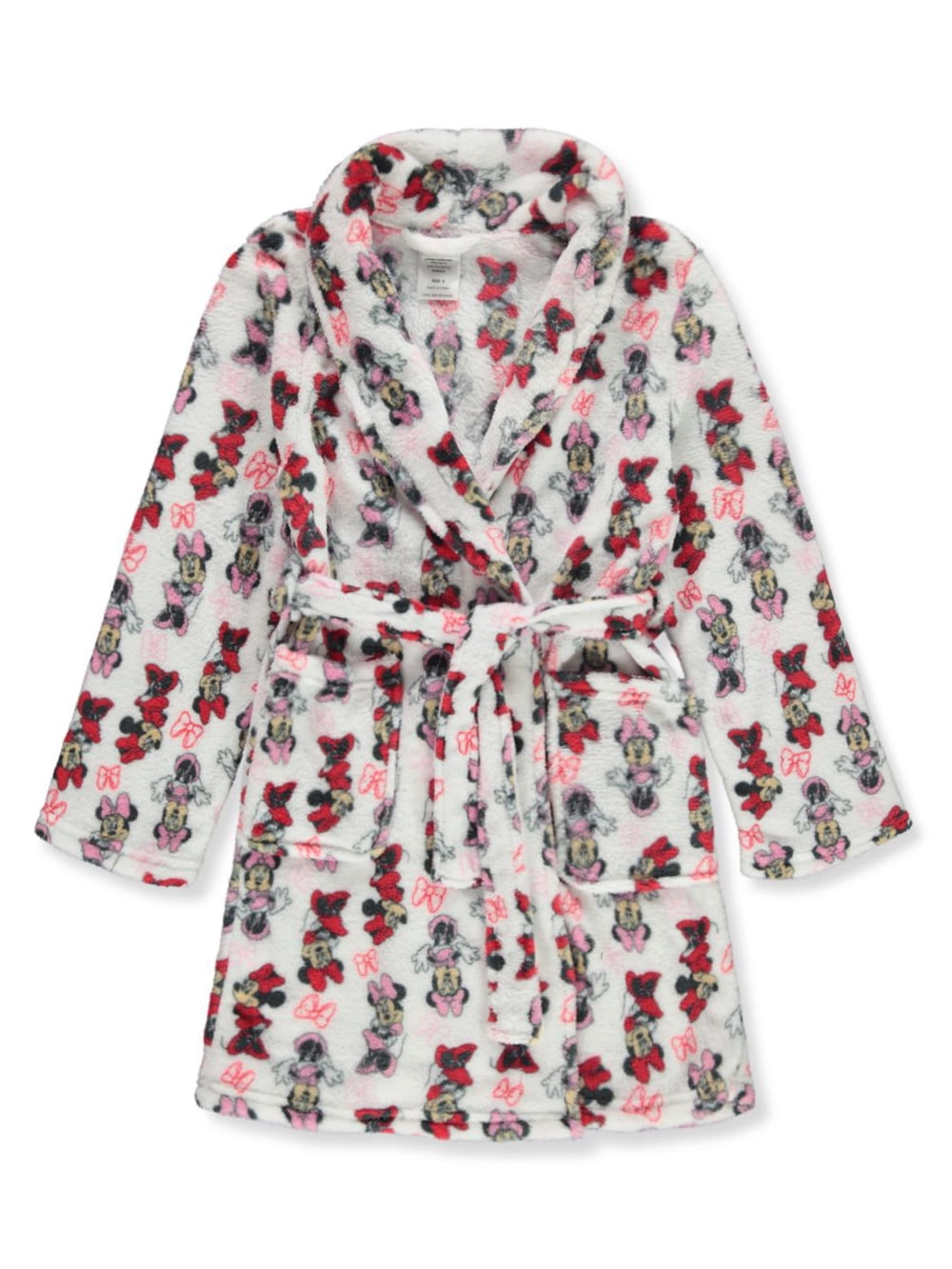 Disney Minnie Mouse Girls' Plush Bath Robe - white/multi, 4 - 5 (Little ...