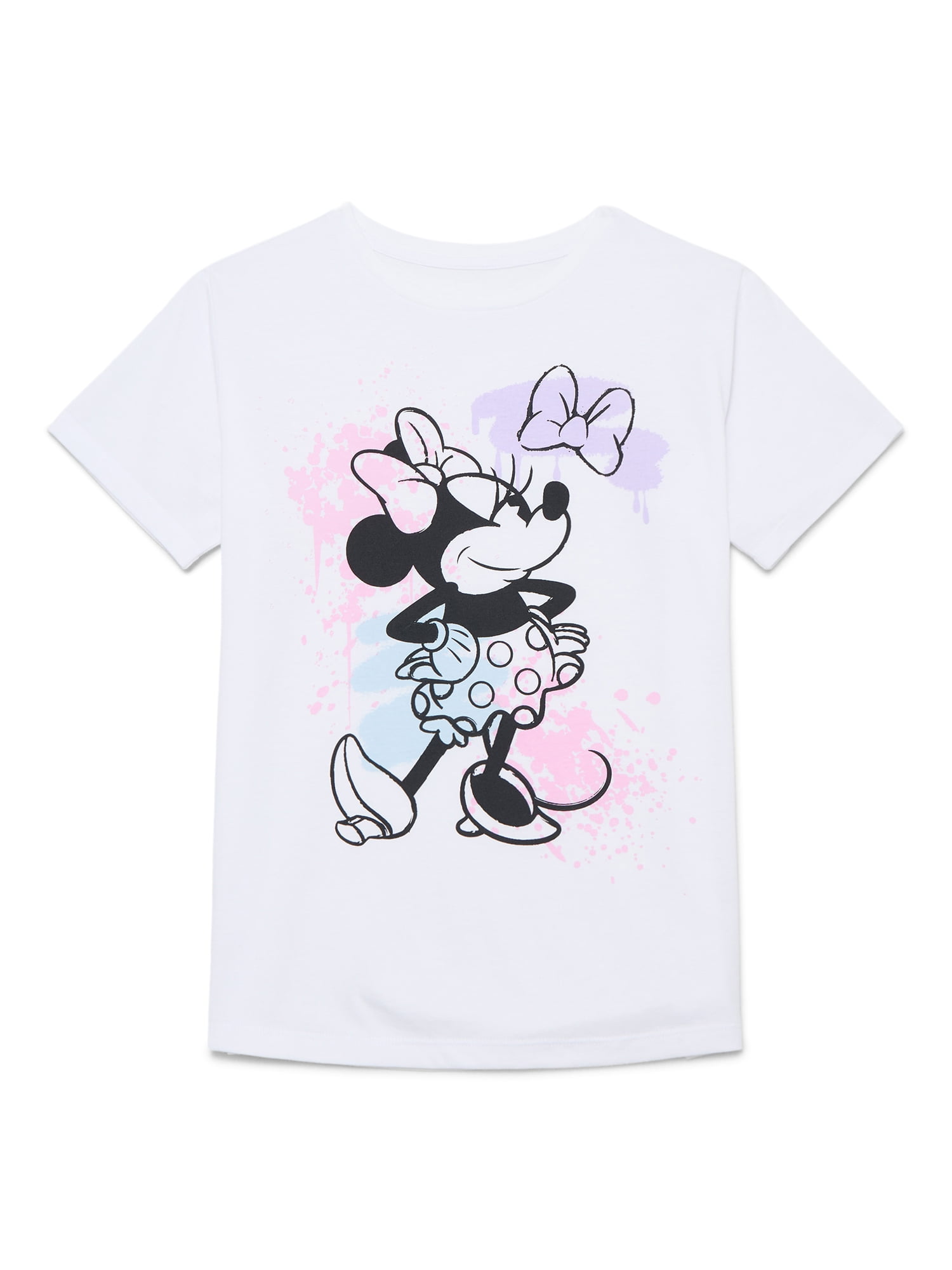 Disney Minnie Mouse Girls Graphic Tee with Short Sleeves, Sizes 4-16 ...