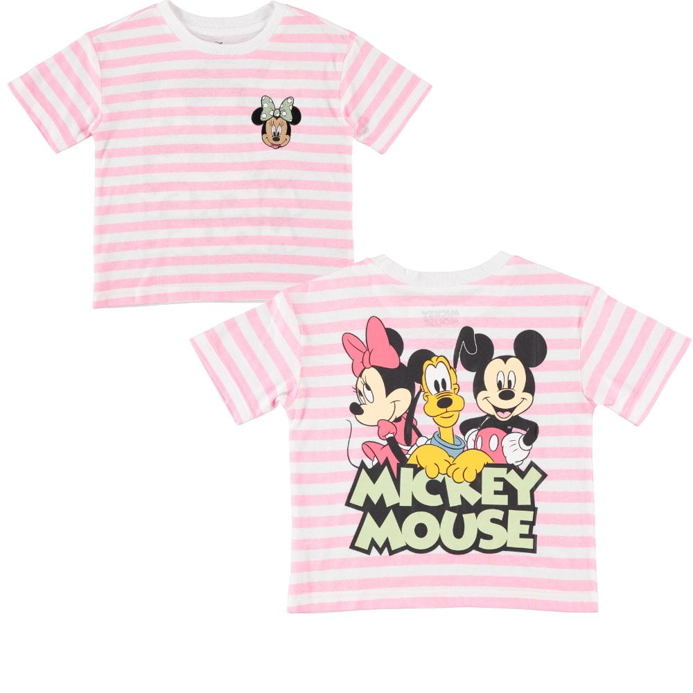 Disney Minnie Mouse Girls Short Sleeve T-Shirt- Front and Back Print ...