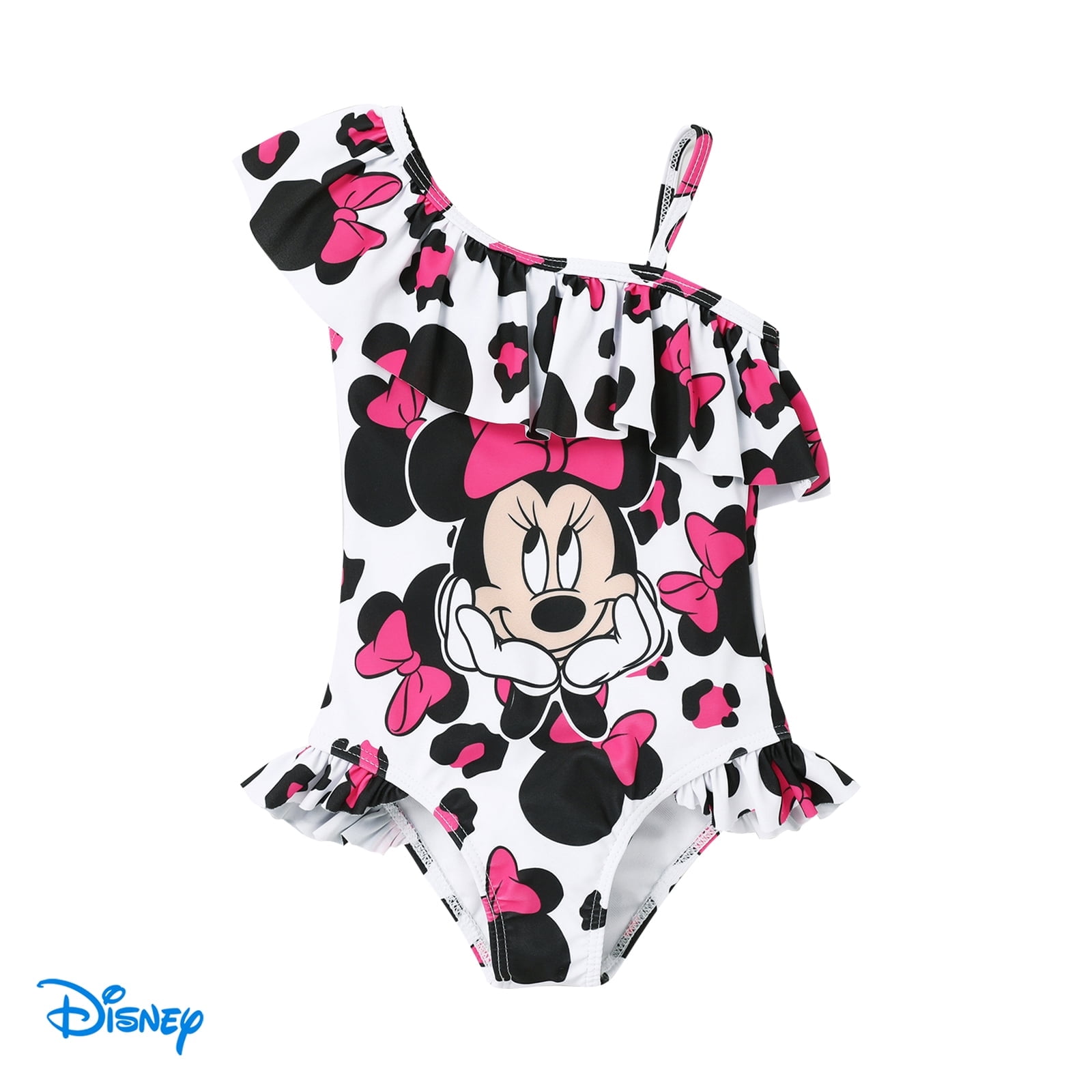 Disney Minnie Mouse Girls Swimsuits Graphic Leopard One Piece Swimwear