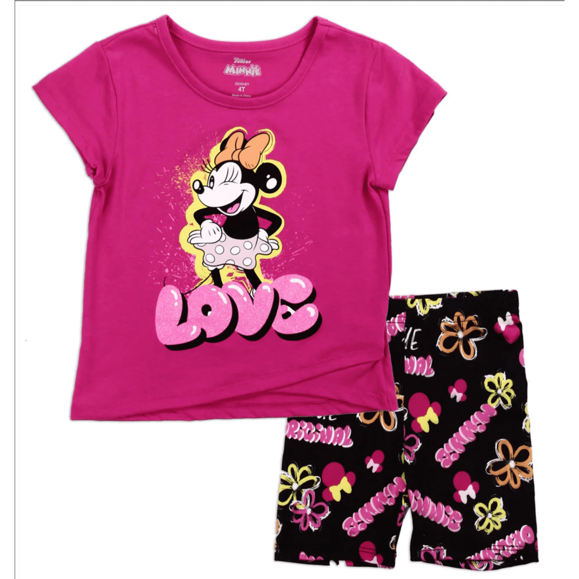 Disney Minnie Mouse Girls Toddler 2-Piece Short Set, Fuchsia, Size 3T ...