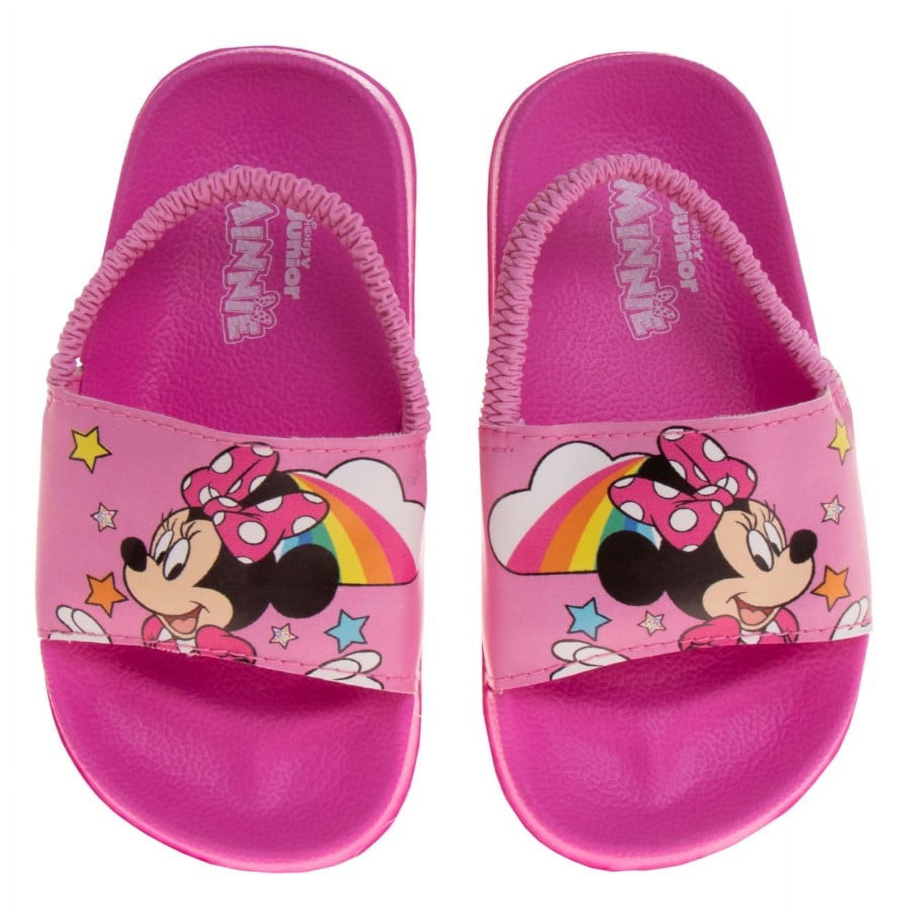 Disney Minnie Mouse Girls Toddler Flip Flops with back strap- Pink, 11 ...