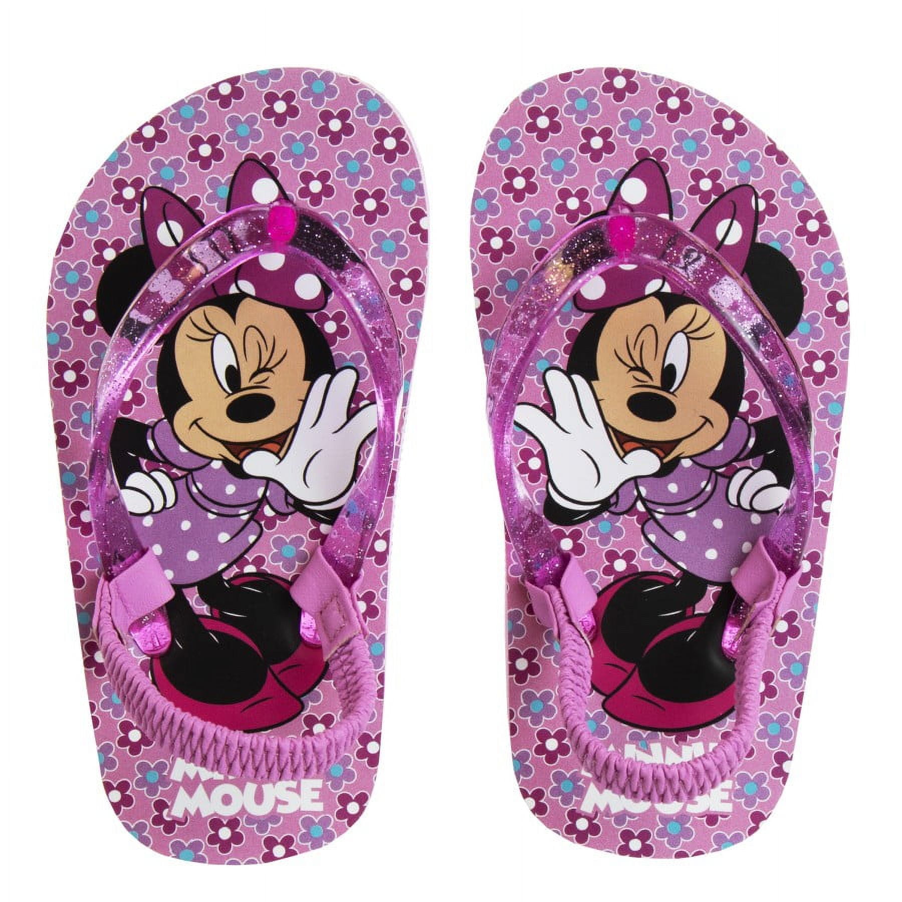 Disney Minnie Mouse Girls Toddler Flip Flops with back strap - Pink ...