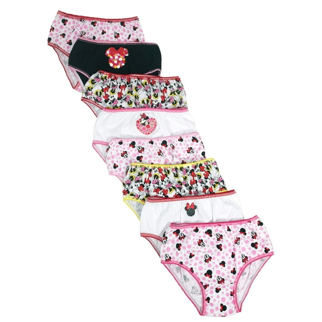 Disney Minnie Mouse Girls Underwear, 8 Pack 100% Combed Cotton Panties ...