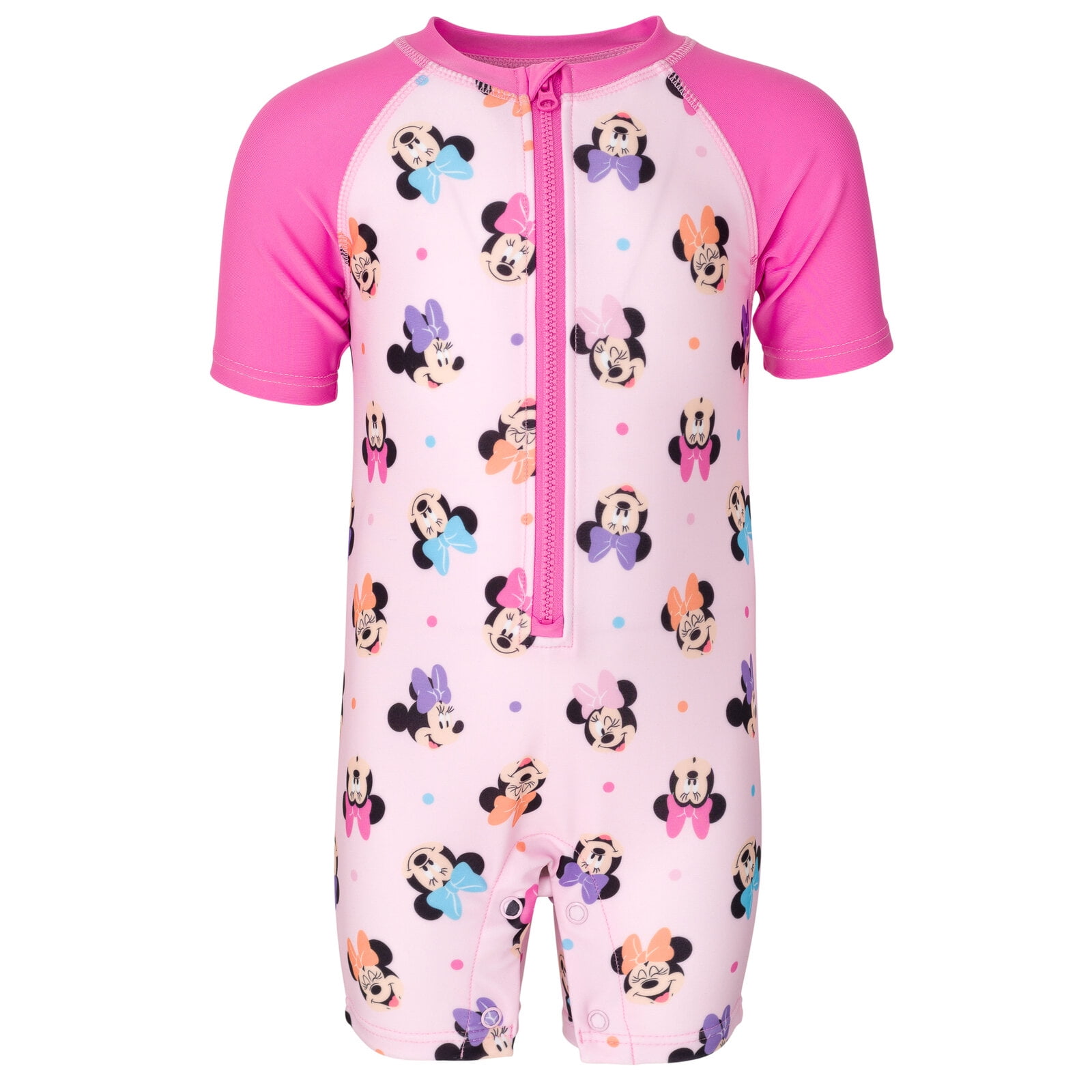 Disney Minnie Mouse Half Zip Swim Sunsuit Newborn to Toddler - Walmart.com