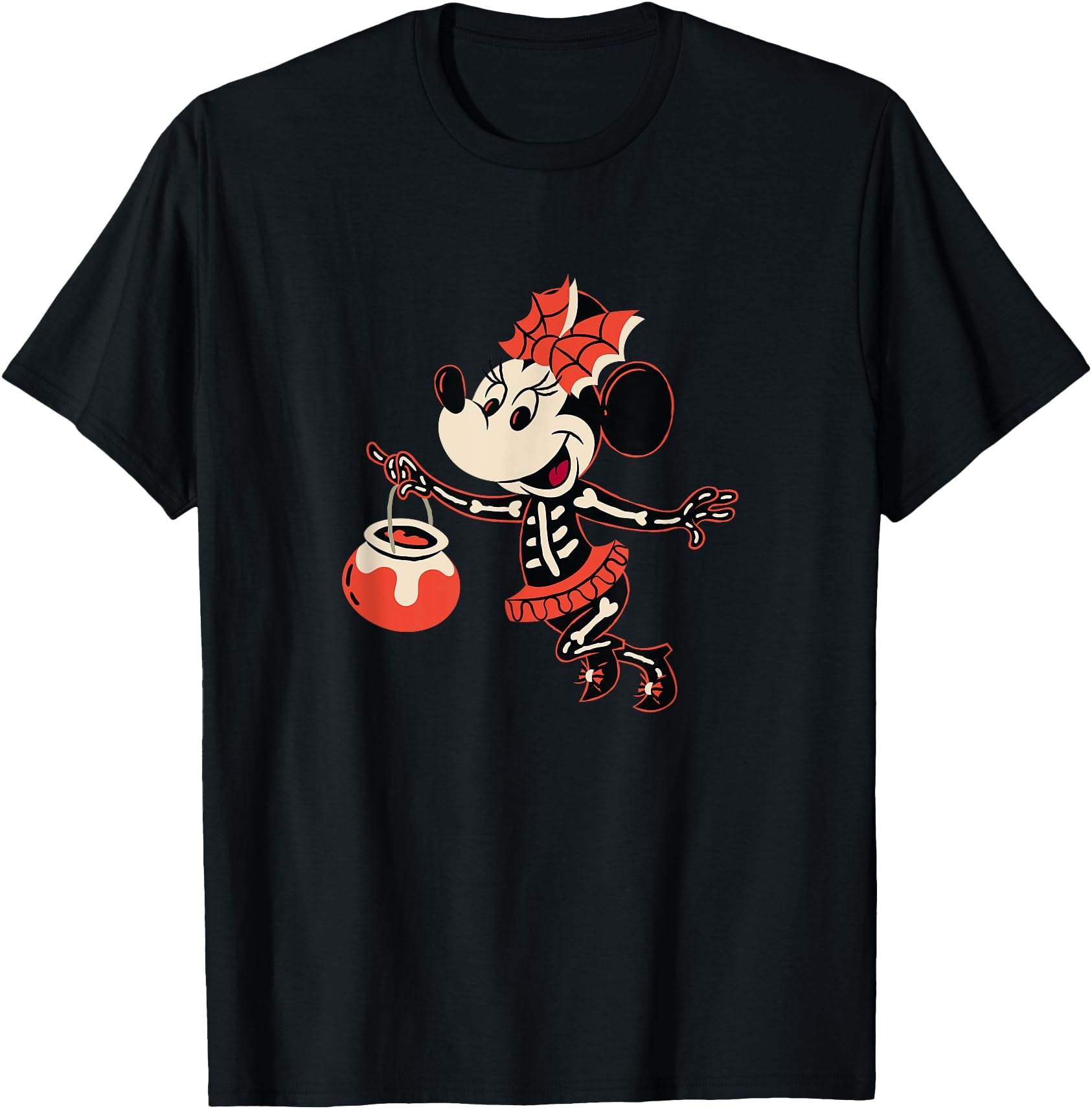 Disney Minnie Mouse Halloween Get Spooky Skeleton Costume T-Shirt ...