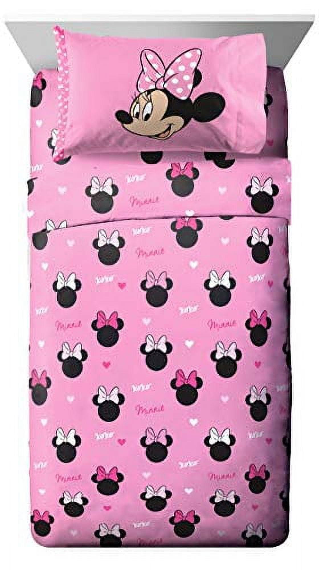Disney Minnie Mouse Bedroom Full Size 4 Piece Bed Sheet Set with ...