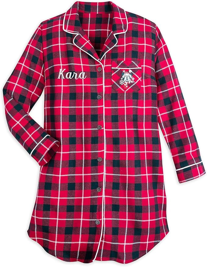 Disney Minnie Mouse Holiday Plaid Flannel Nightshirt for Women, Size S ...