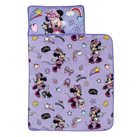 Disney Minnie Mouse I Am Awesome Plush Toddler Nap Mat, Preschool Girl ...