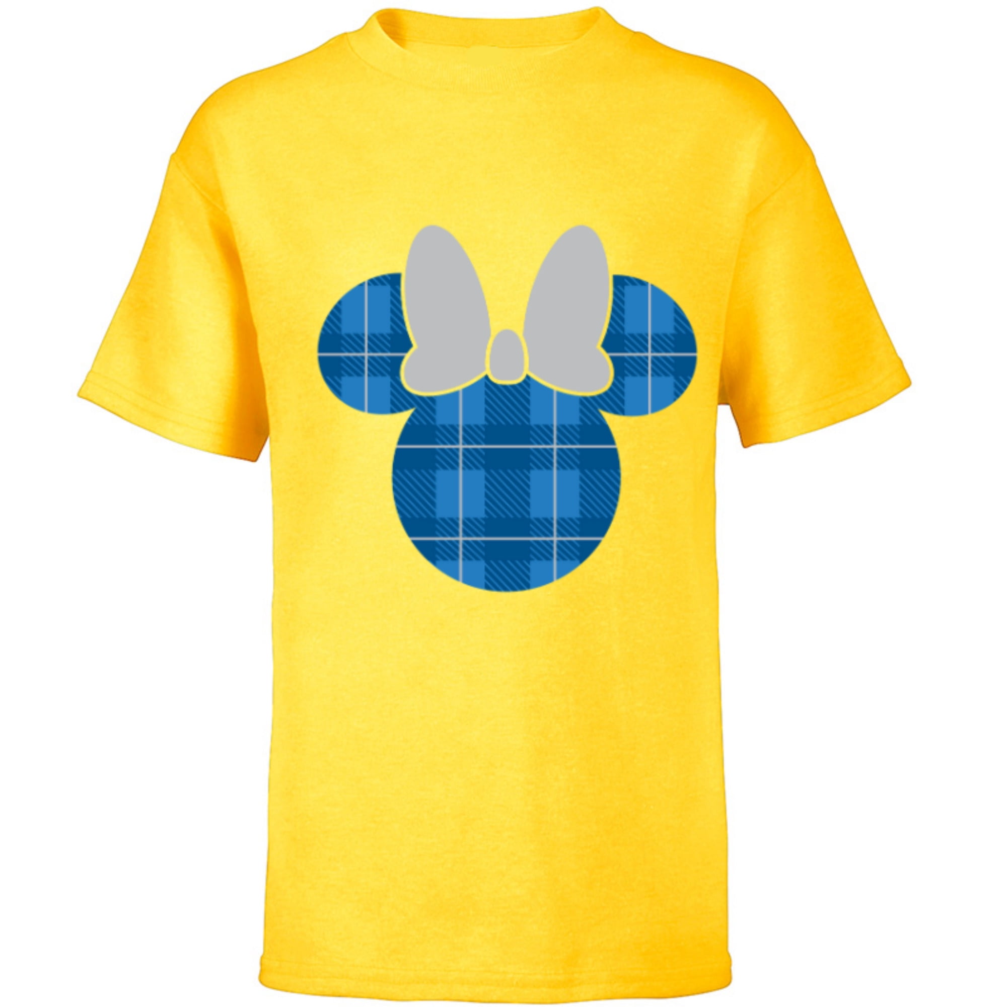 Disney Minnie Mouse Icon Blue Holiday Plaid - Short Sleeve T-Shirt for ...