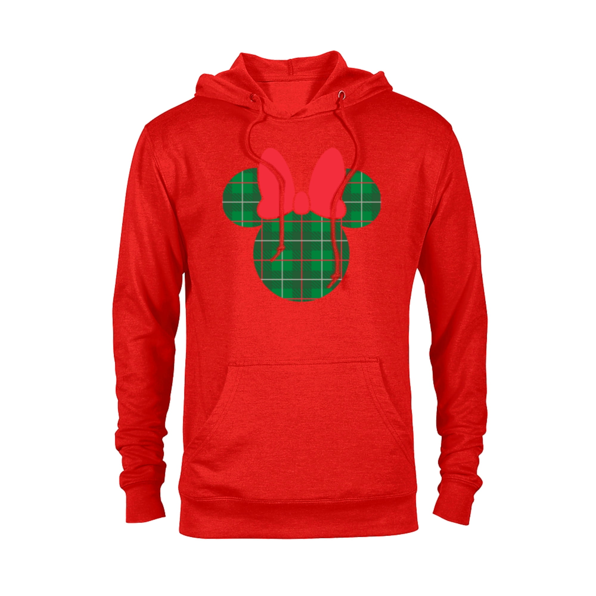 Disney Minnie Mouse Icon Green and Red Holiday Plaid - Pullover Hoodie ...