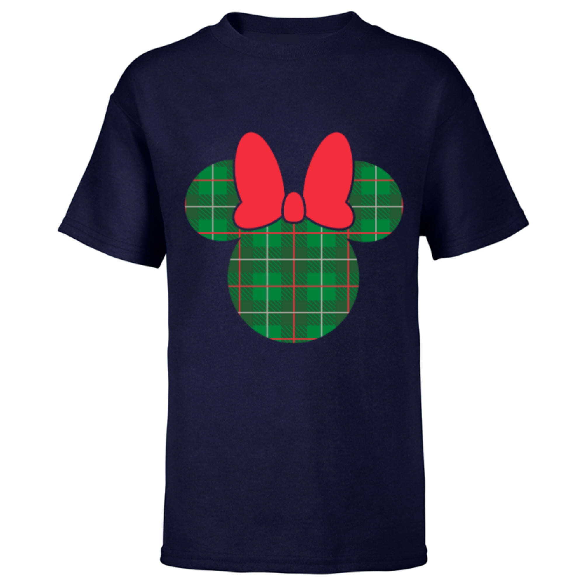 Disney Minnie Mouse Icon Green and Red Holiday Plaid - Short Sleeve T ...