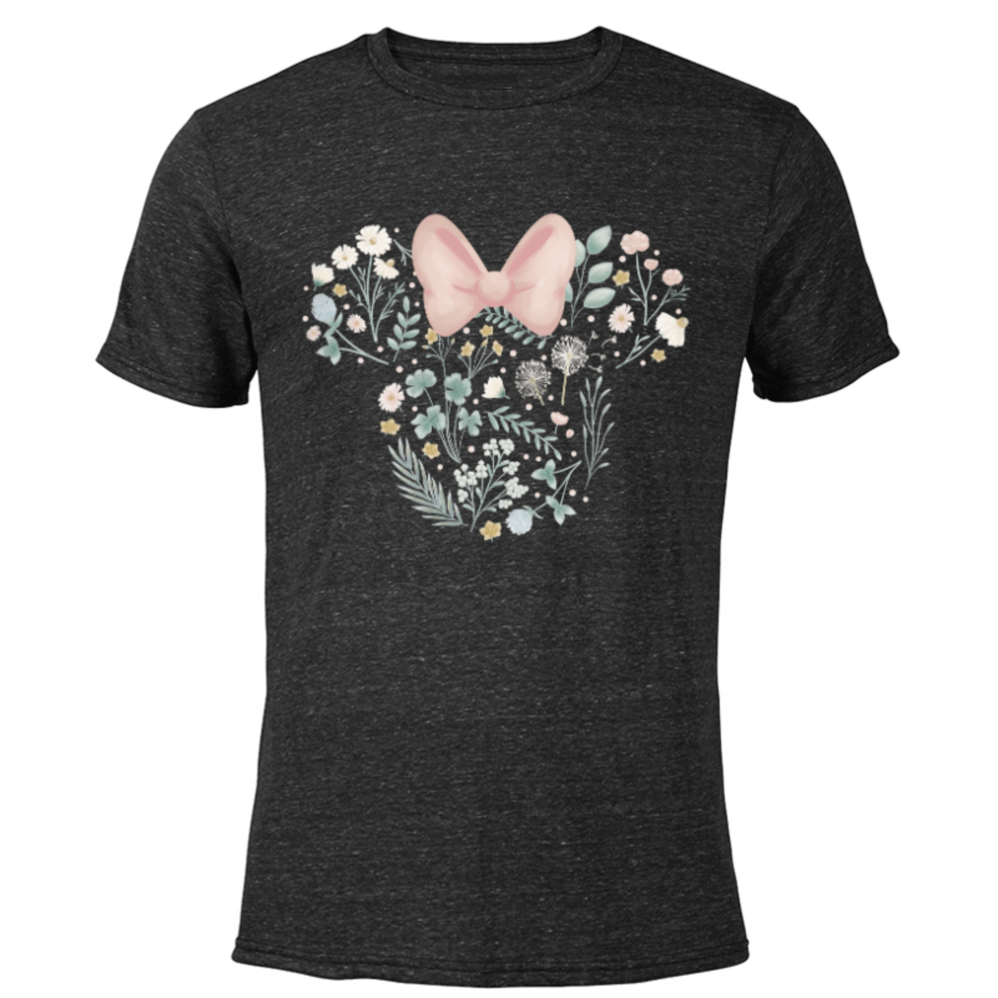Disney Minnie Mouse Icon Spring Flowers - Short Sleeve Blended T-Shirt ...