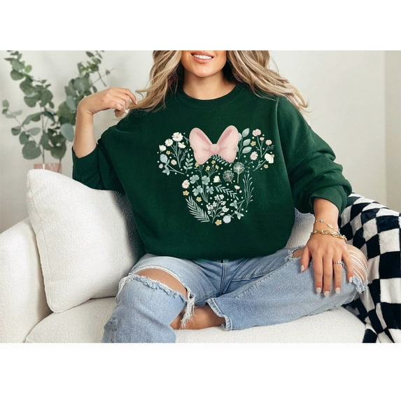 Disney Minnie Mouse Icon Spring Flowers Sweatshirt, Epcot Flower And ...