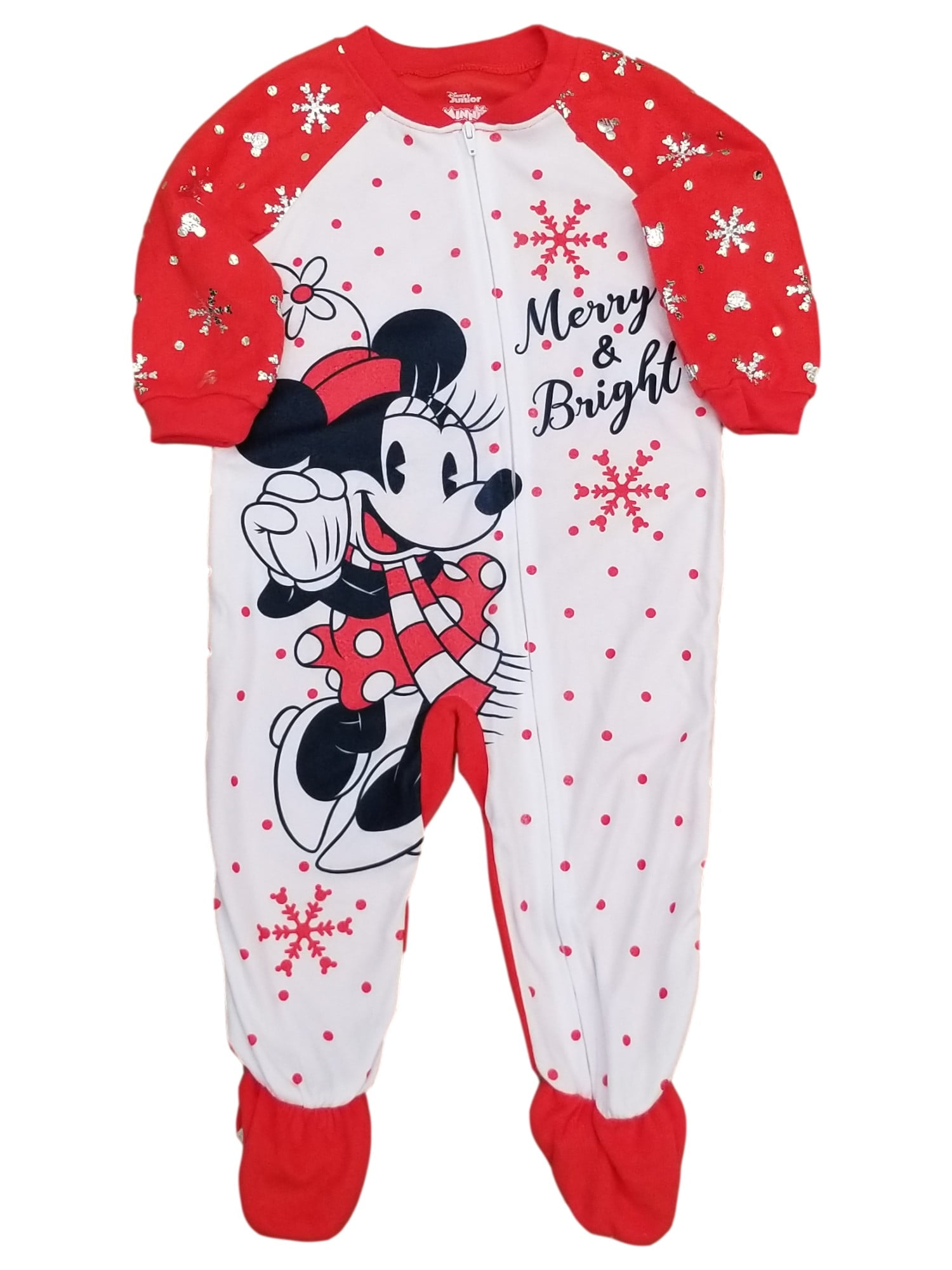 Disney Minnie Mouse Infant Toddler Girls Christmas Holiday Sleeper ...