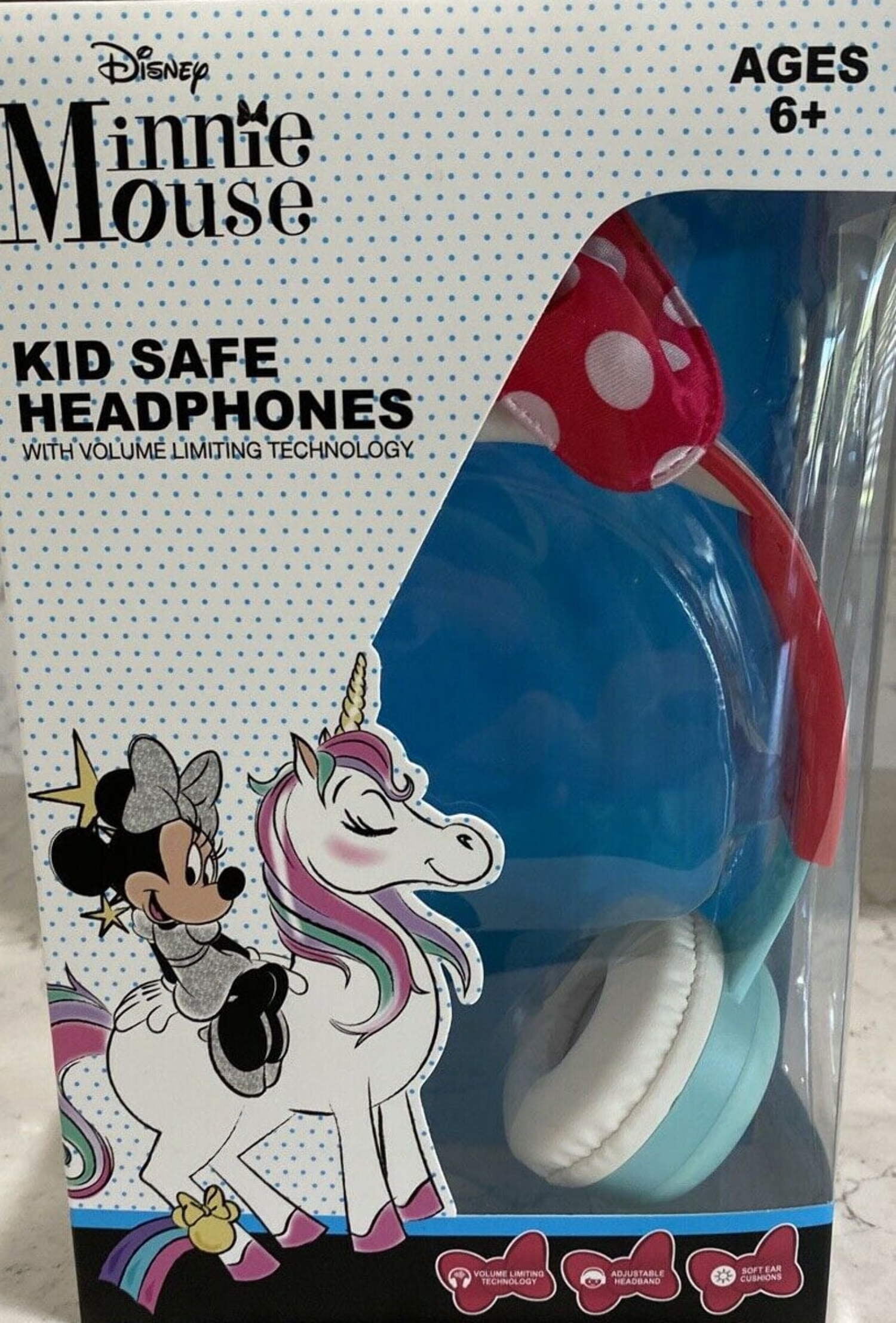 Disney Minnie Mouse Kid safe Headphones with Volume Limiting Technology ...