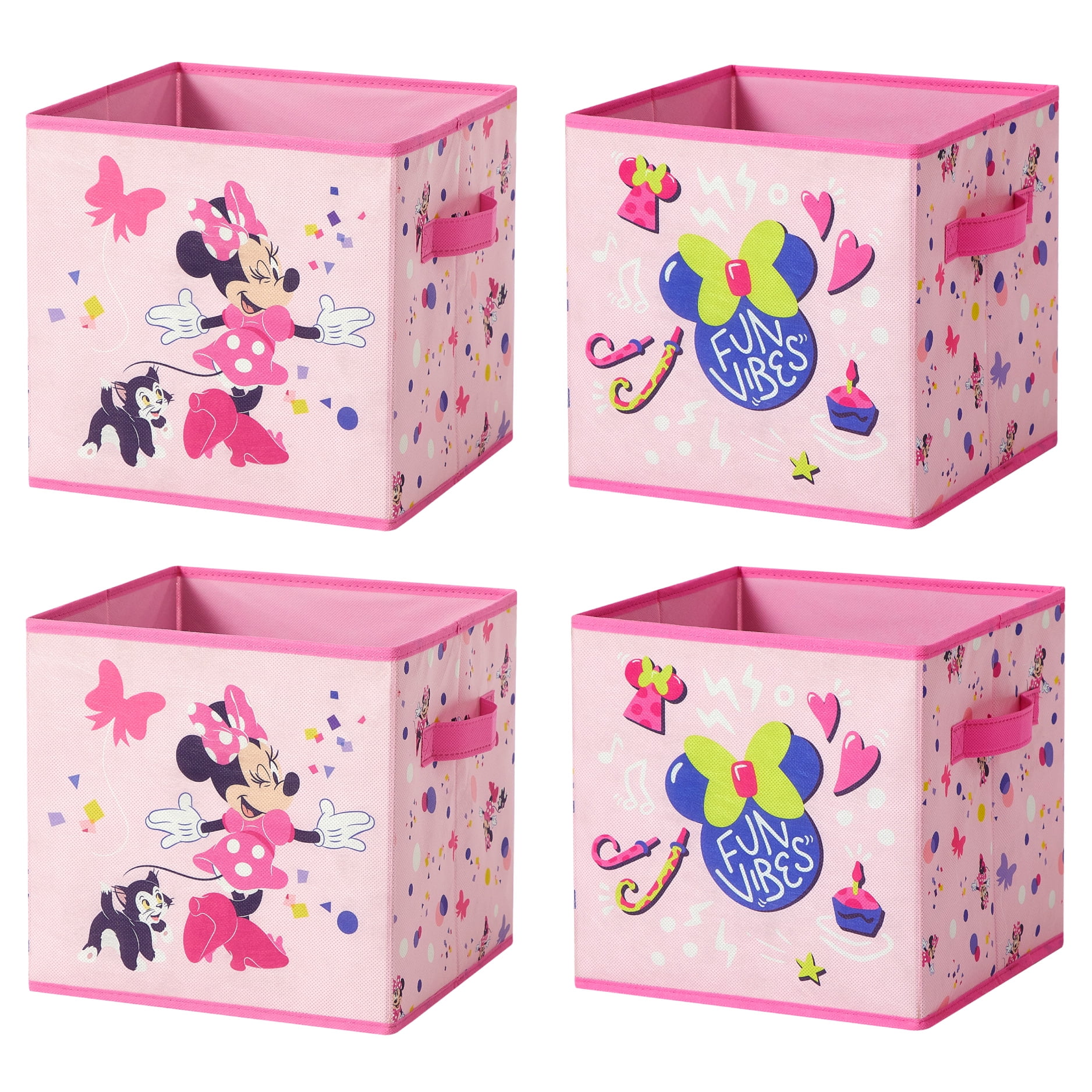 Disney Minnie Mouse Kids Storage Cubes, 4 Pack, 10" x 10" - Walmart.com