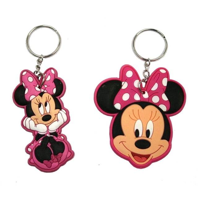 Disney Minnie Mouse Laser Cut Keychain- Head Rubber Keyring - Walmart ...
