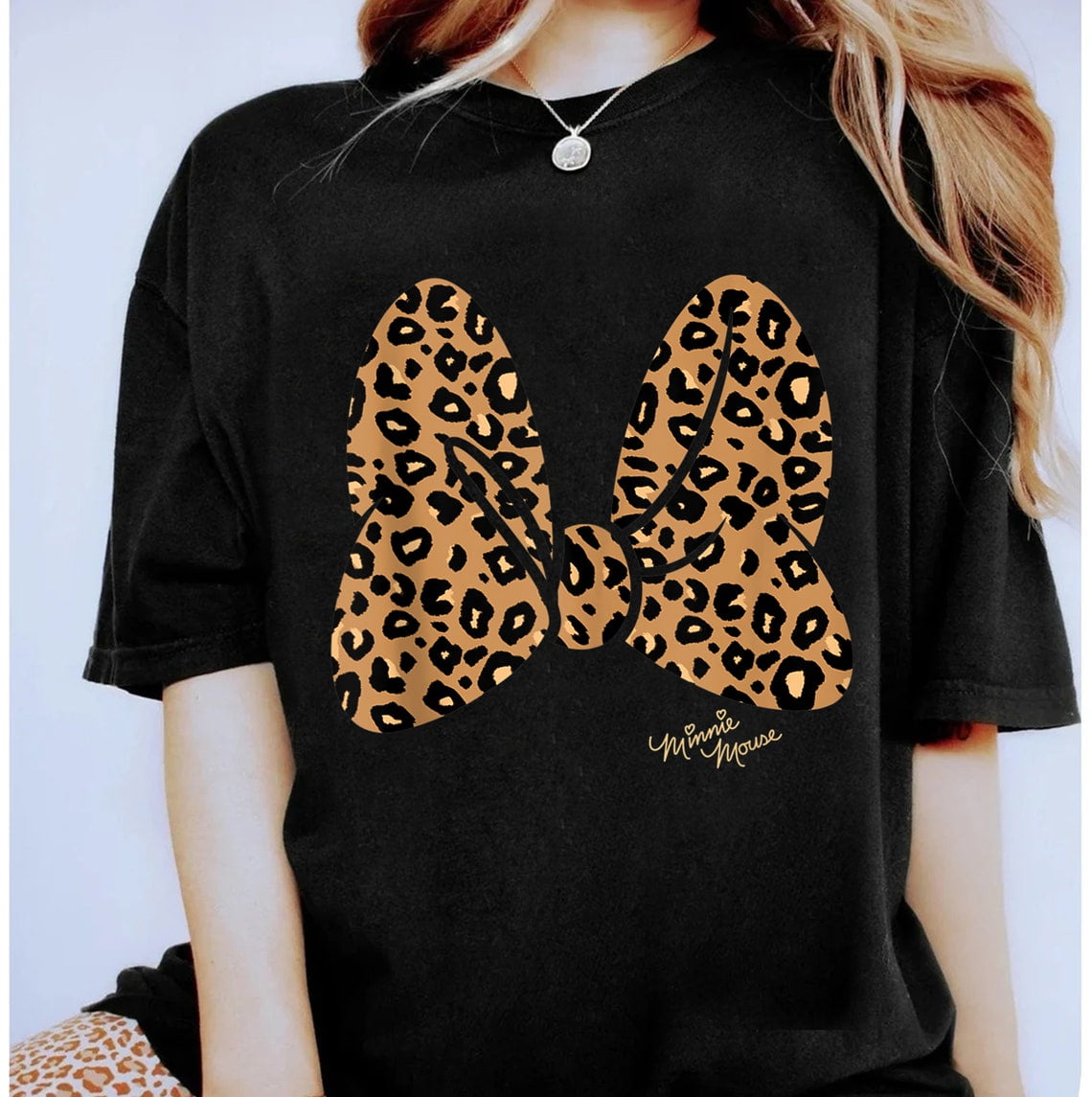 Disney Minnie Mouse Leopard Print Bow Minnie Friends Disneyland Family ...