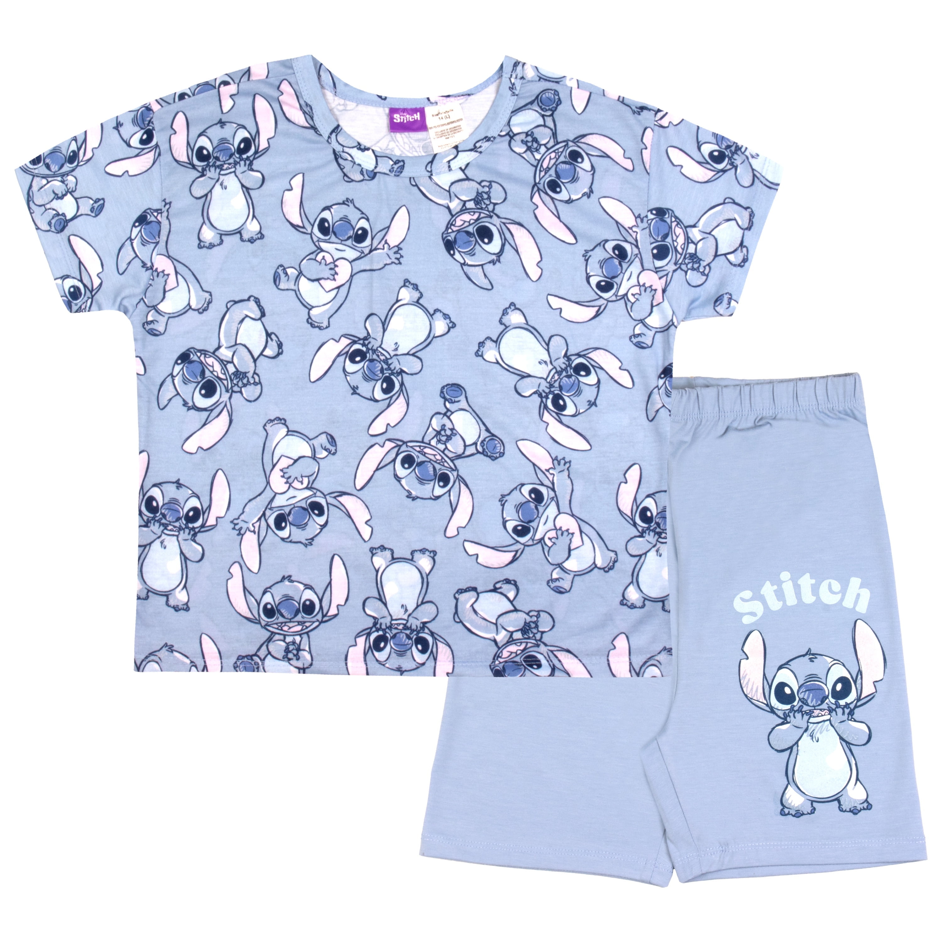 Disney Lilo & Stitch Girls 2 Piece T-Shirt and Biker Shorts Set Graphic ...