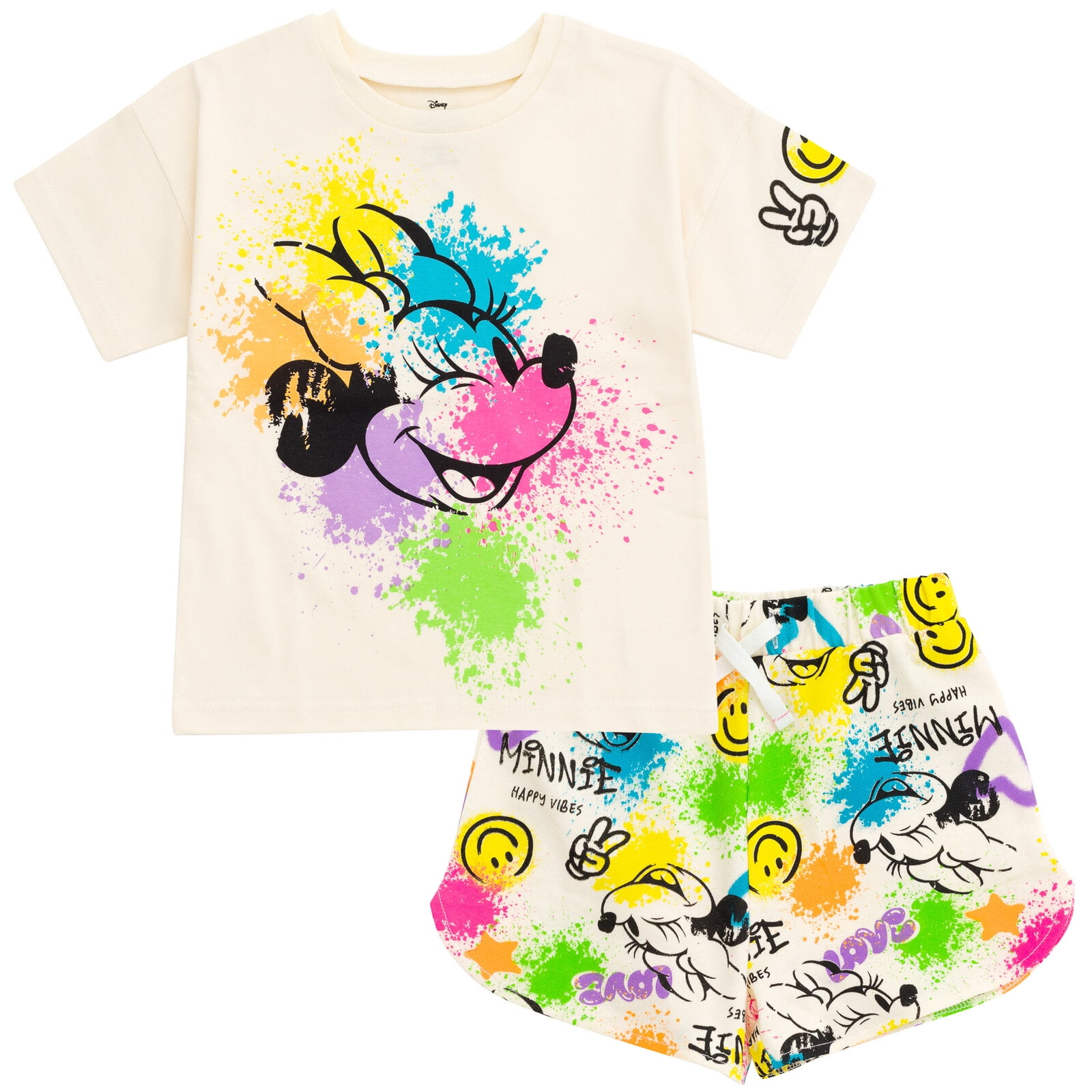 Disney Minnie Mouse Girls T-Shirt & French TerryShorts Outfit Set ...