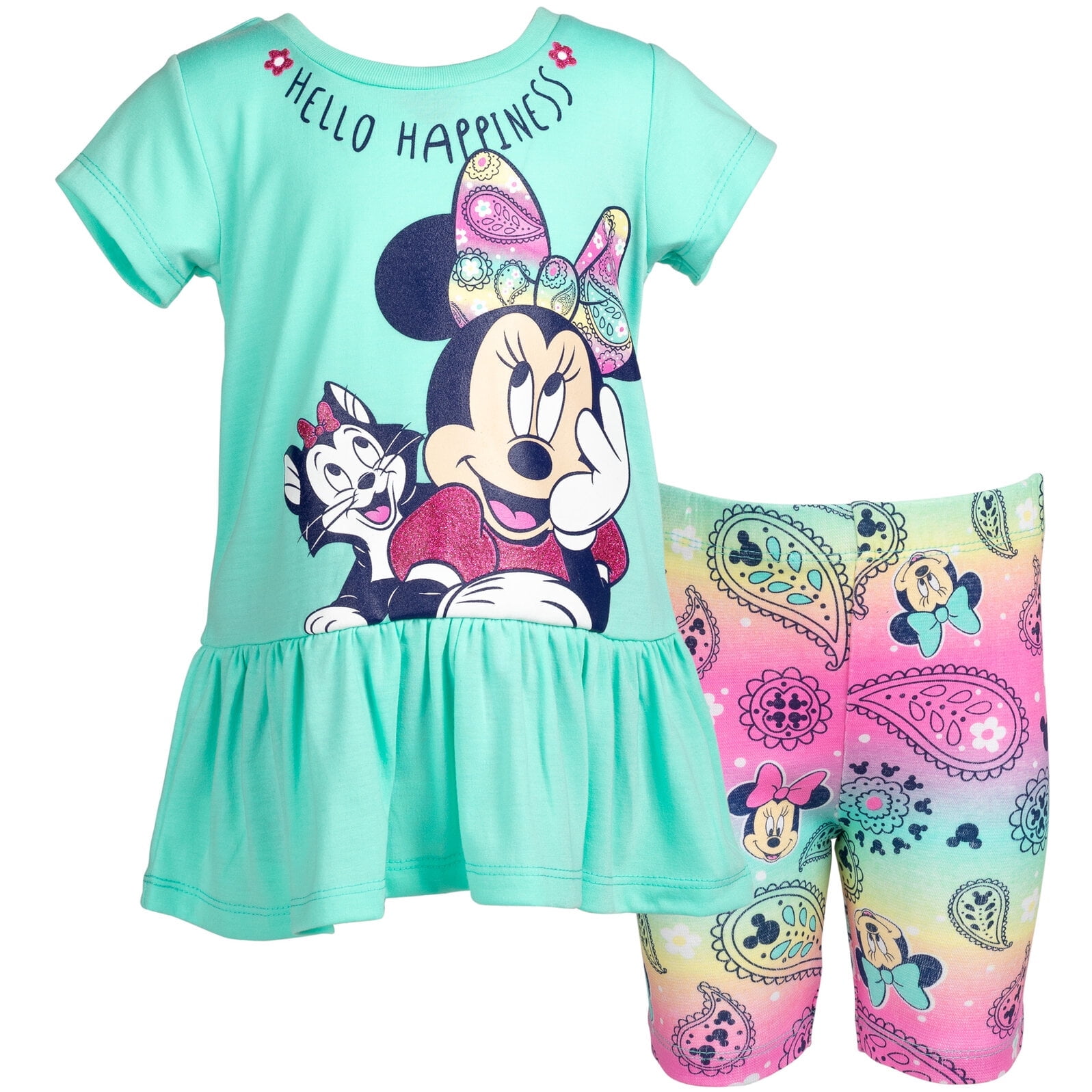 Disney Minnie Mouse Little Girls T-Shirt and Shorts Outfit Set Infant ...