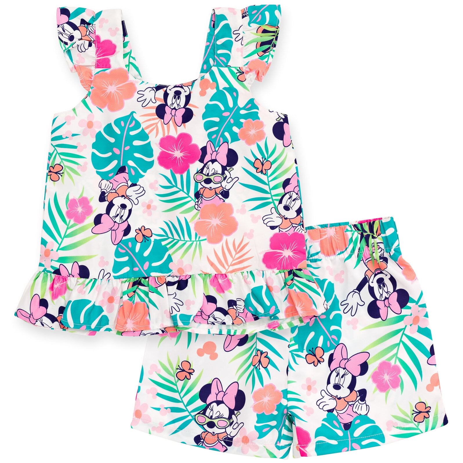 Disney Minnie Mouse Little Girls Tank Top and Shorts Toddler to Big Kid ...