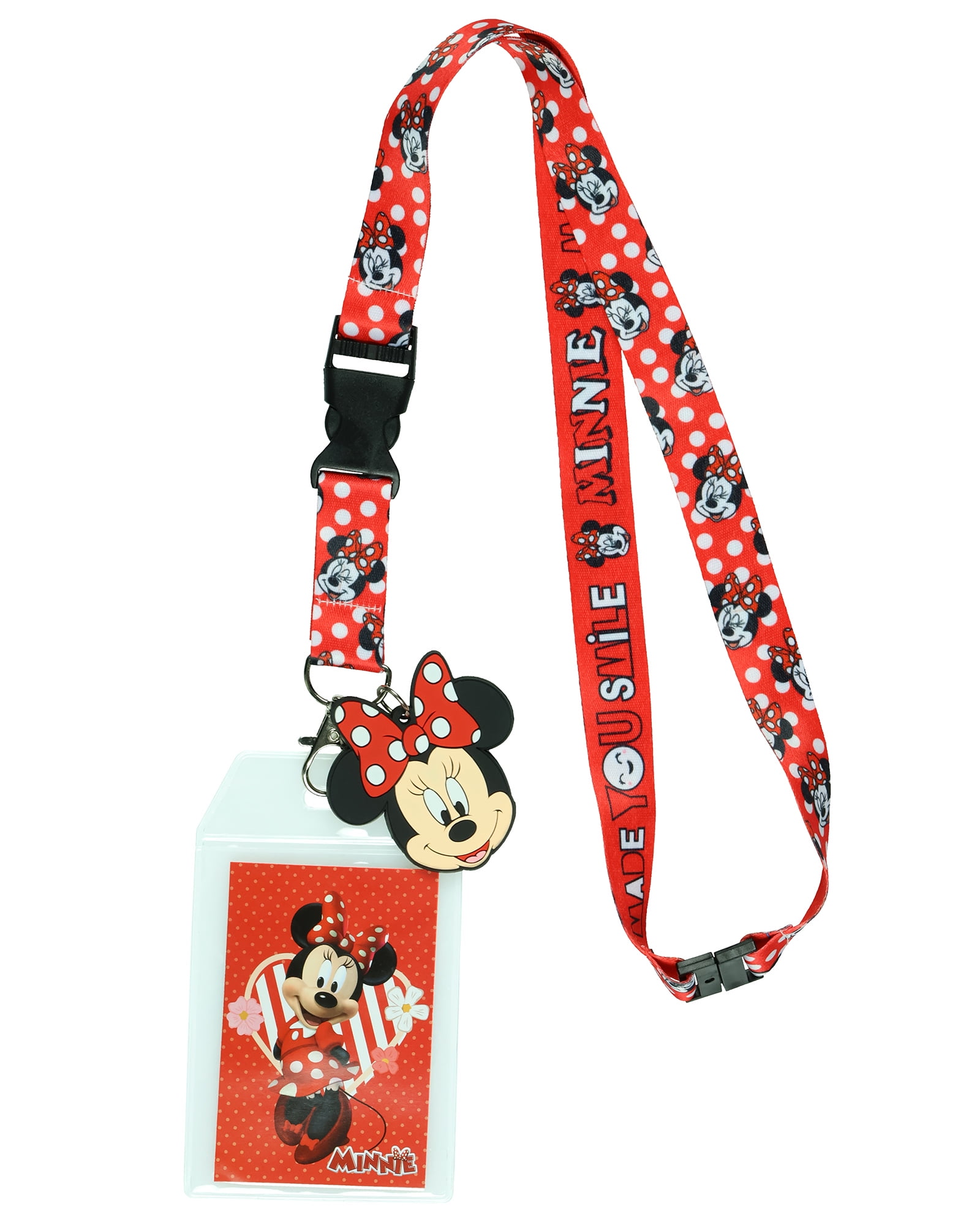 Disney Minnie Mouse Made You Smile Lanyard with Clear ID Badge Holder ...