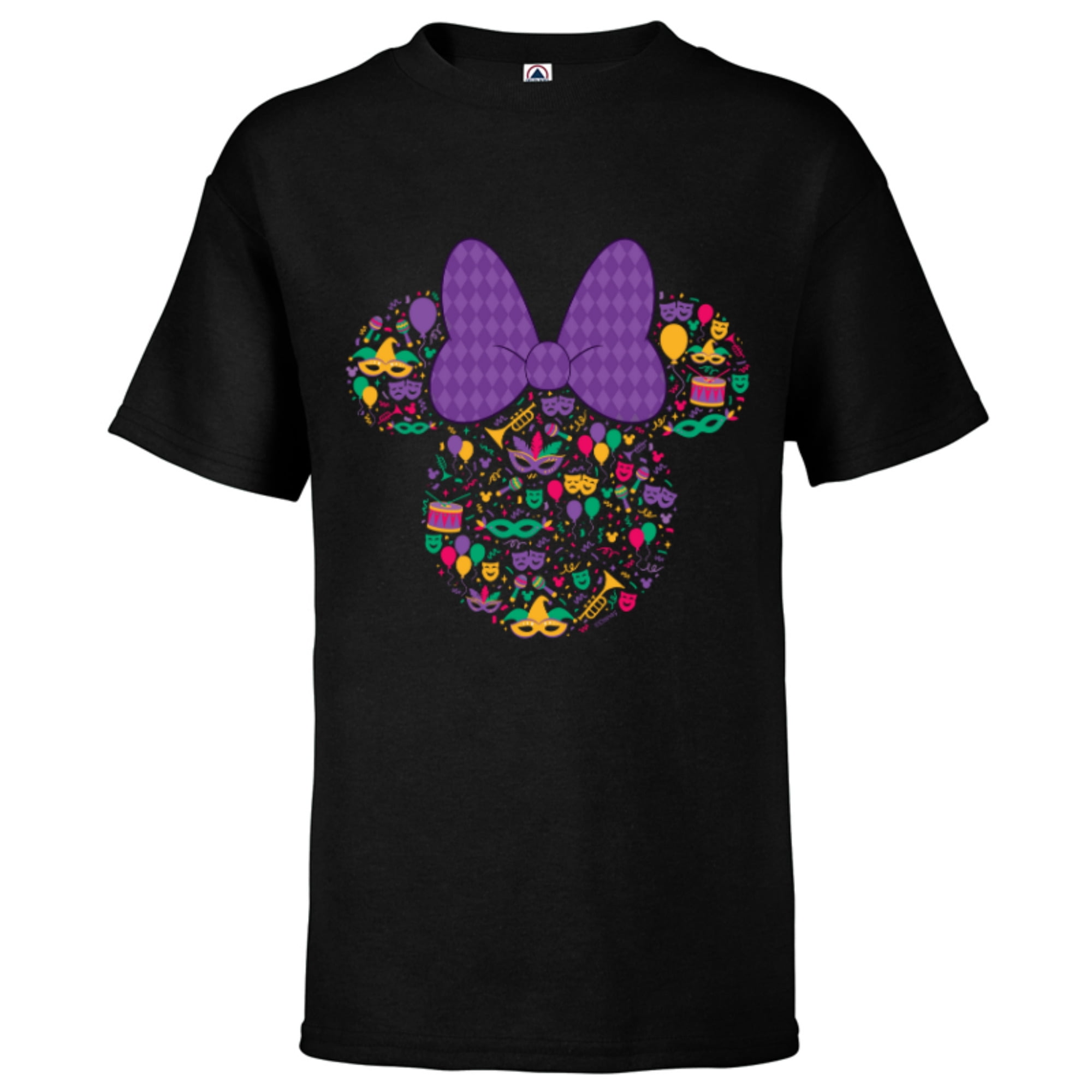 Disney Minnie Mouse Mardi Gras Carnival Holiday Icon Short Sleeve T