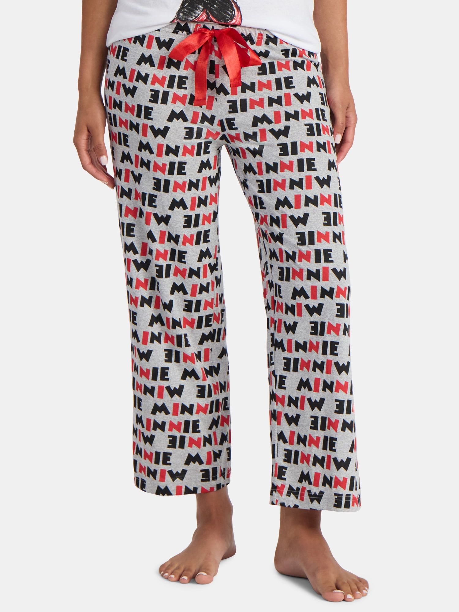 Disney Women's Minnie Mouse Text Print Capri Pajama Pants, Sizes S-XXL ...