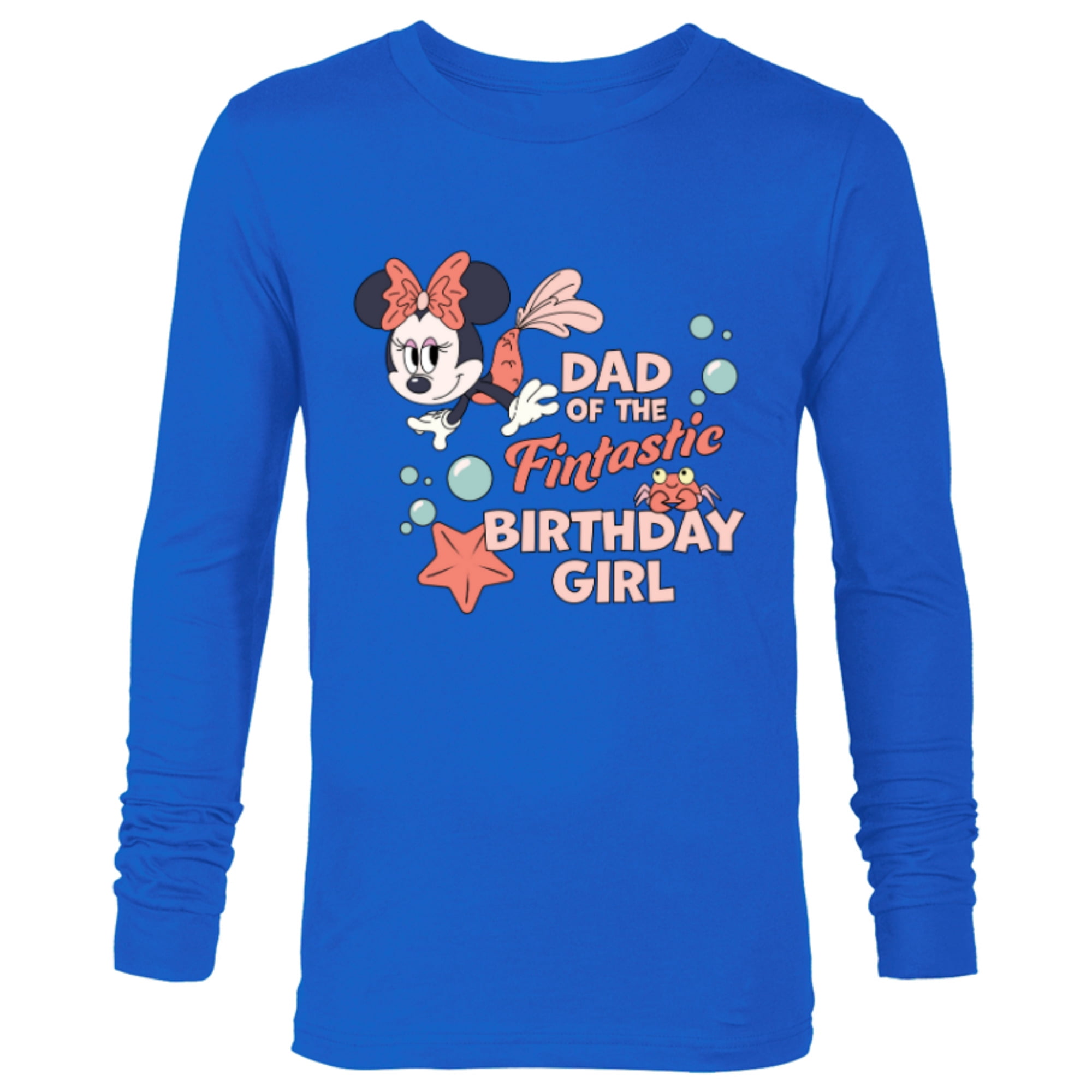 Disney Minnie Mouse Mermaid Dad of the Birthday Girl - Long Sleeve T ...