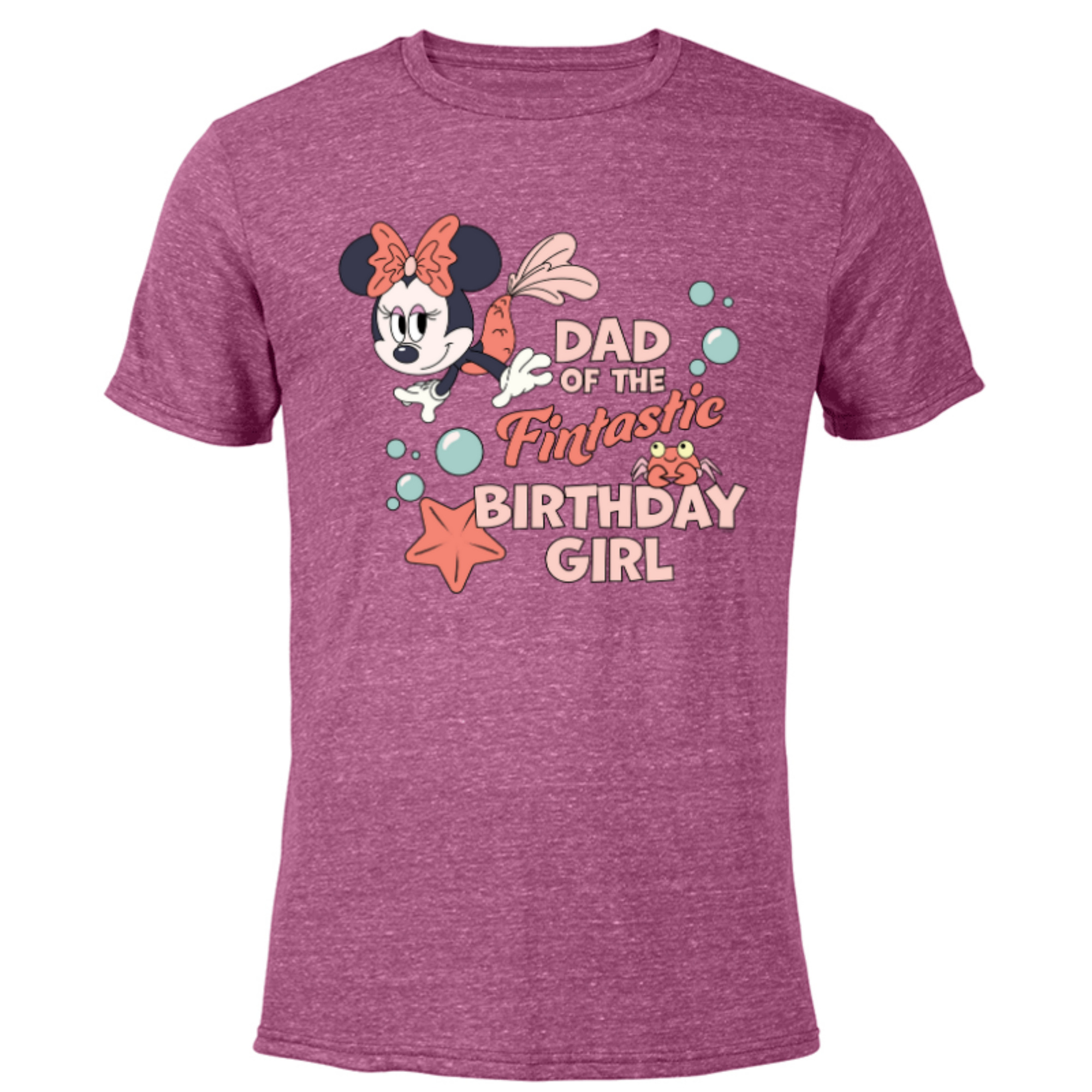 Disney Minnie Mouse Mermaid Dad of the Birthday Girl - Short Sleeve ...