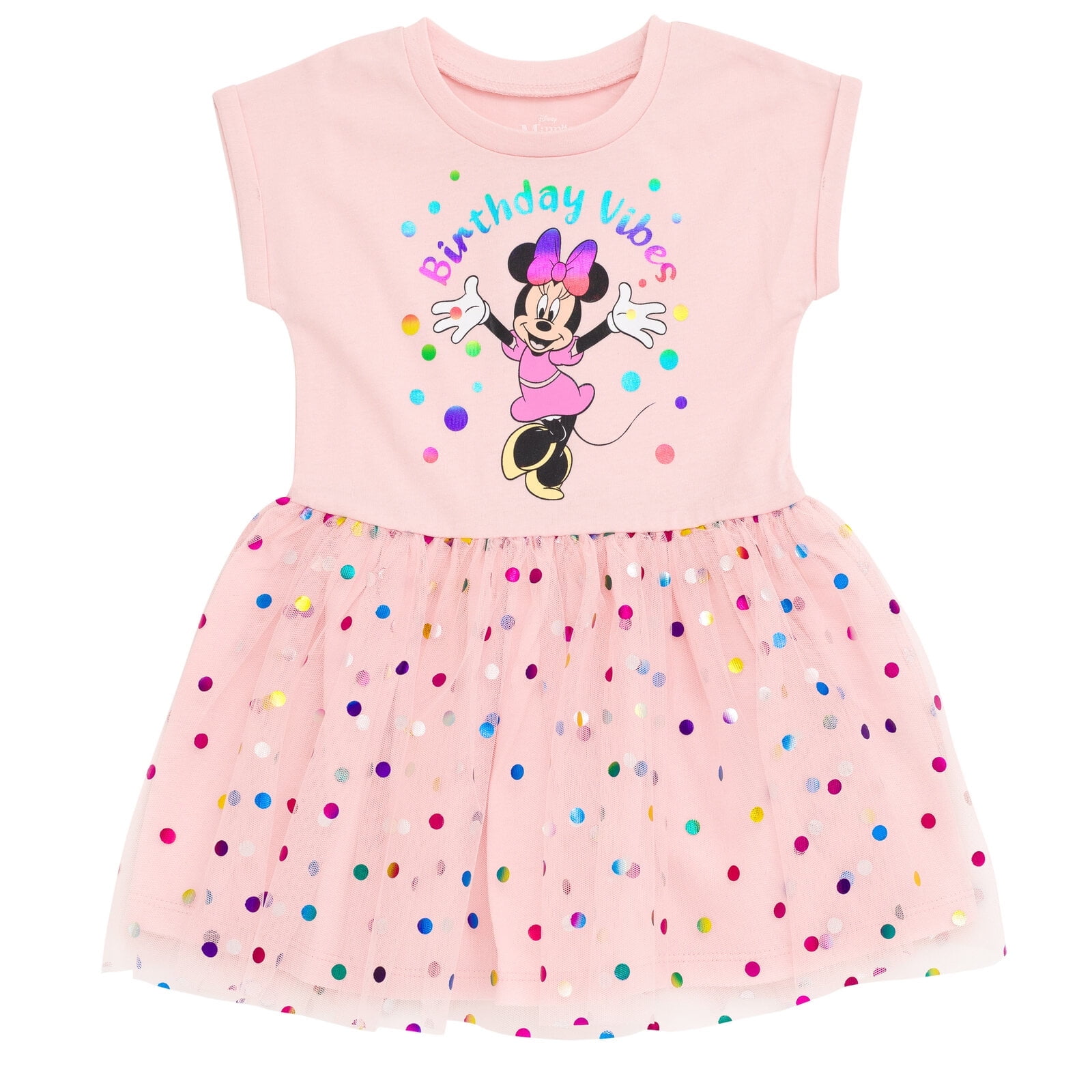 Disney Minnie Mouse Mesh Dress With Skirt Overlay Polka Dots Toddler to ...
