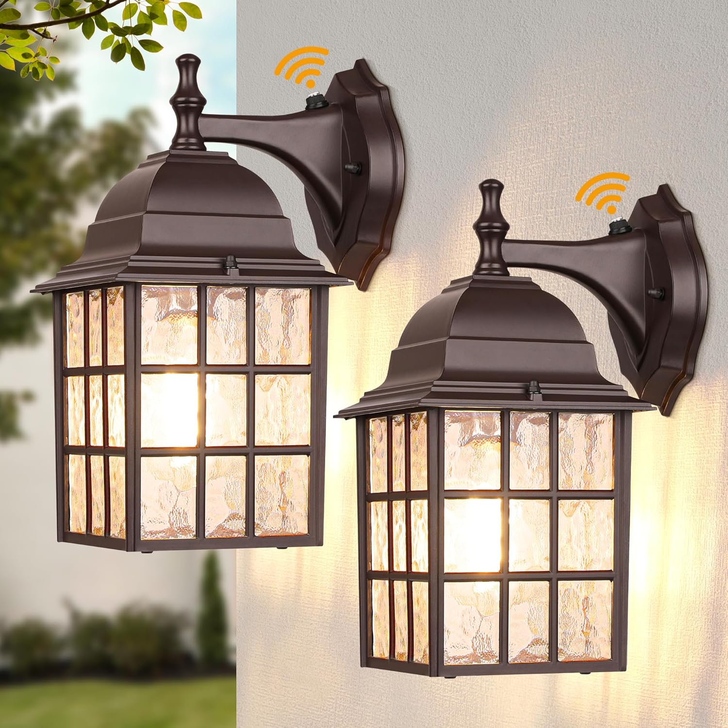 2-Pack Dusk To Dawn Outdoor Lights for House, Exterior Porch Light Fixtures Wall Mount with ...
